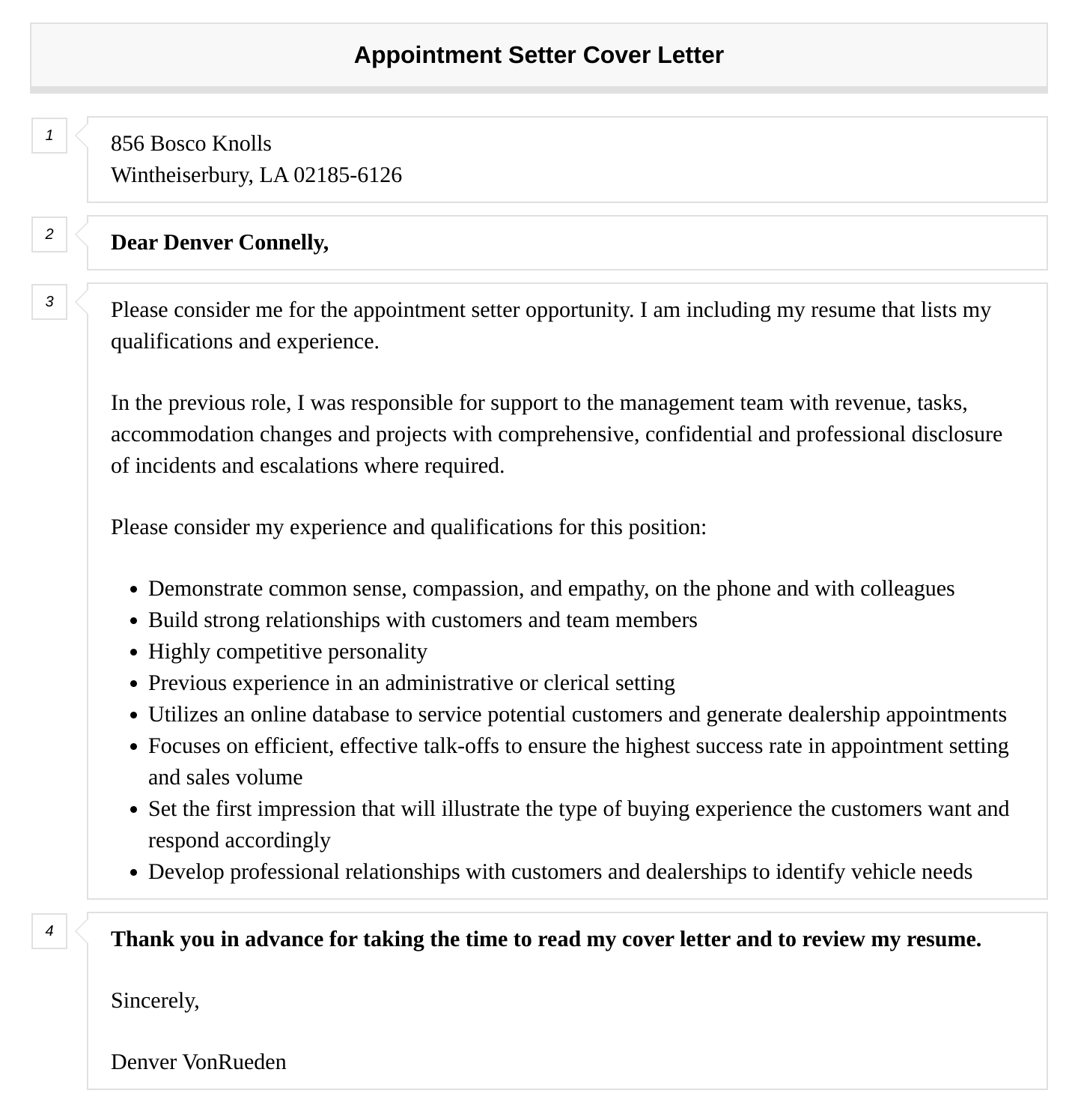 Appointment Setter Cover Letter Velvet Jobs