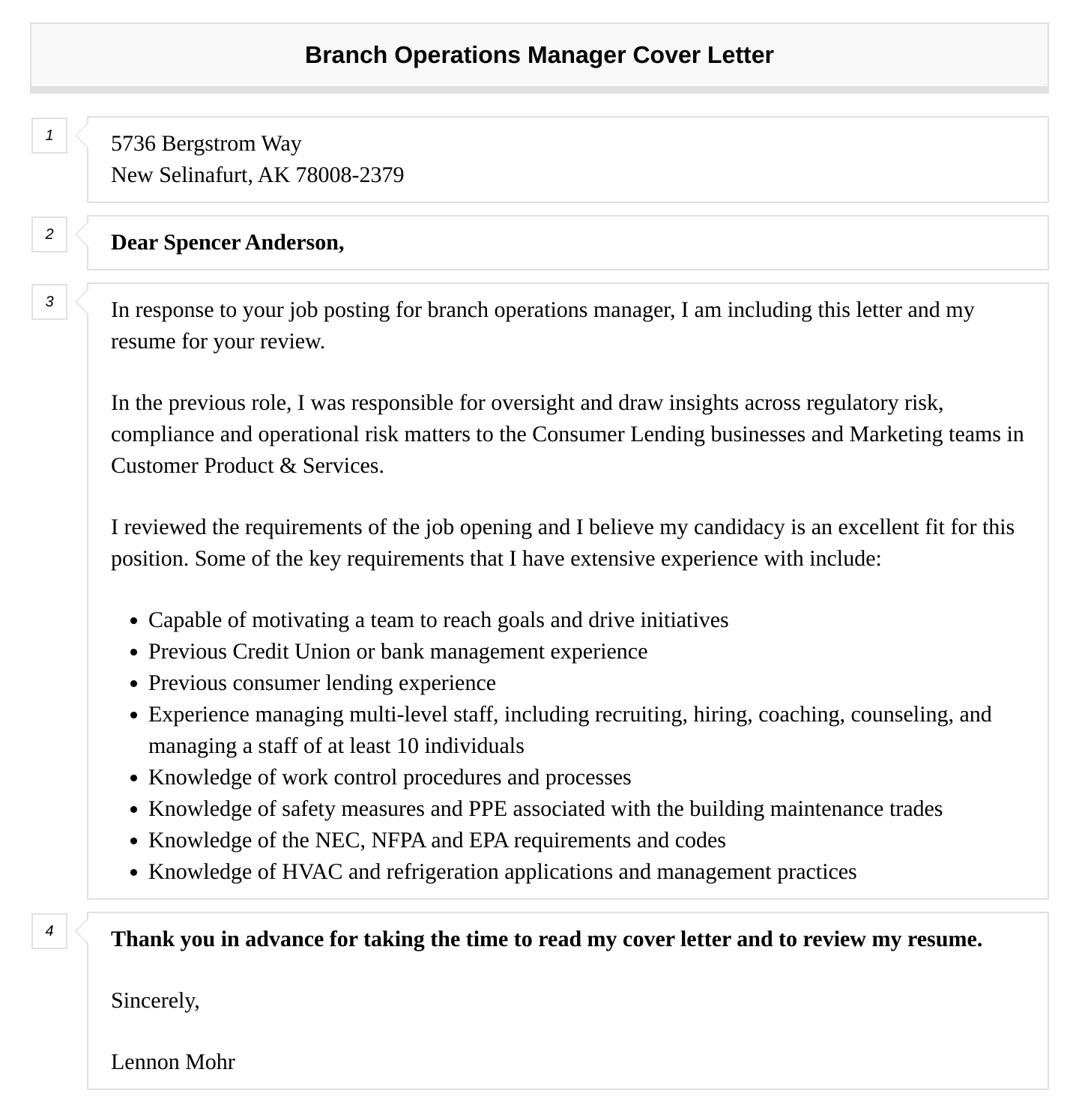 Branch Operations Manager Cover Letter Velvet Jobs