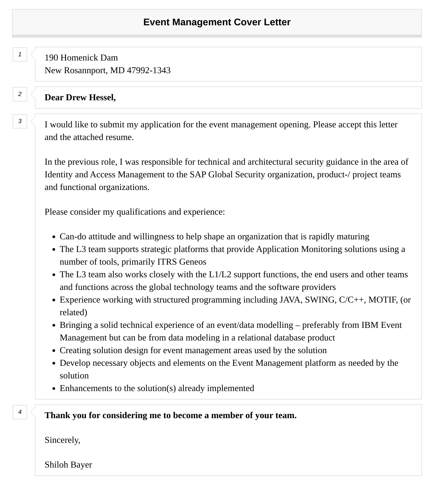 Event Management Cover Letter Velvet Jobs