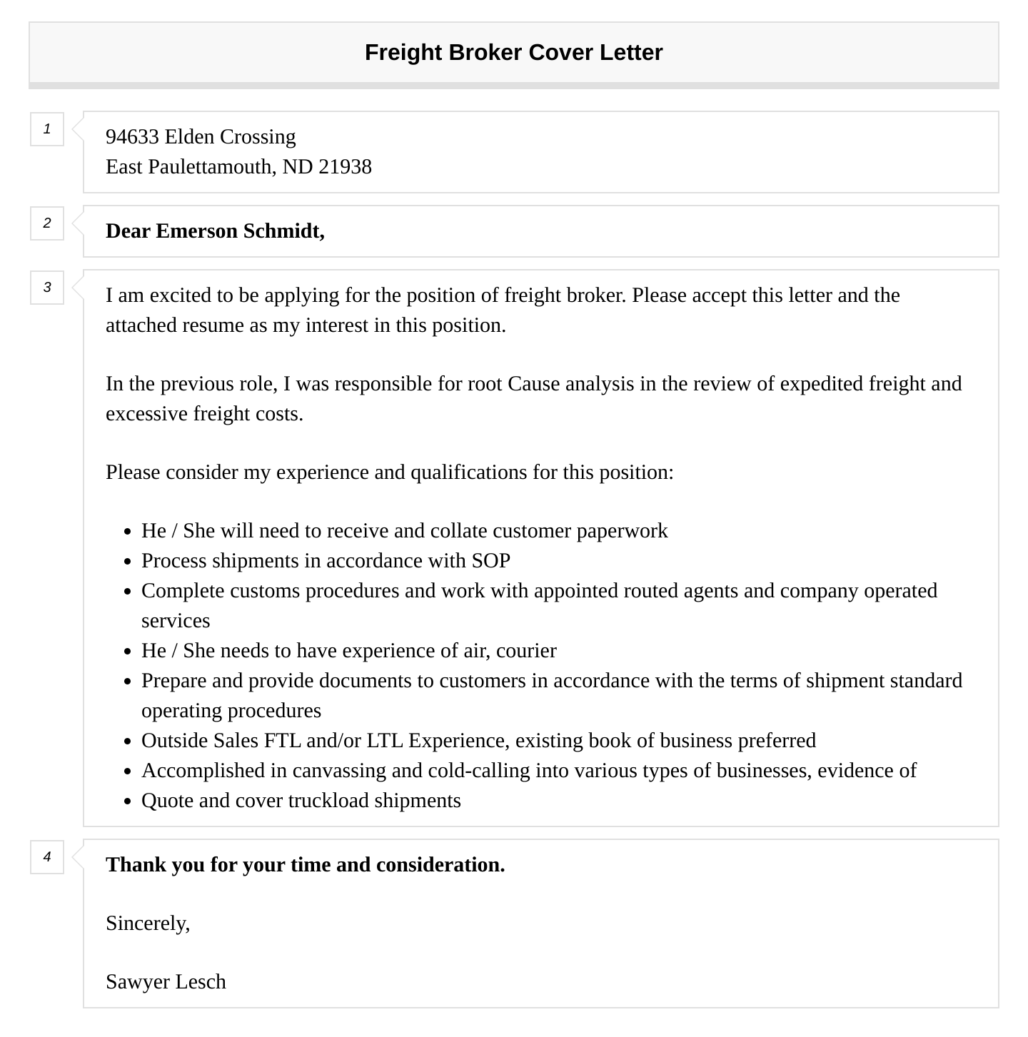Freight Broker Cover Letter Velvet Jobs