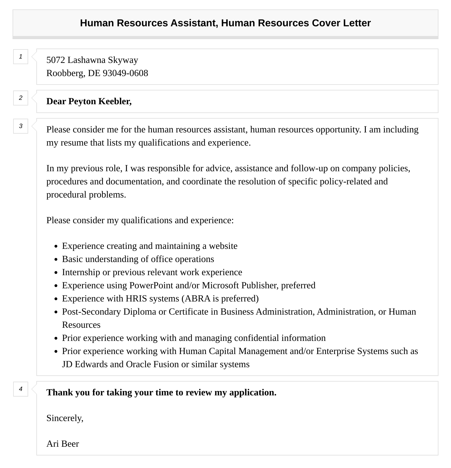 Human Resources Assistant Human Resources Cover Letter Velvet Jobs