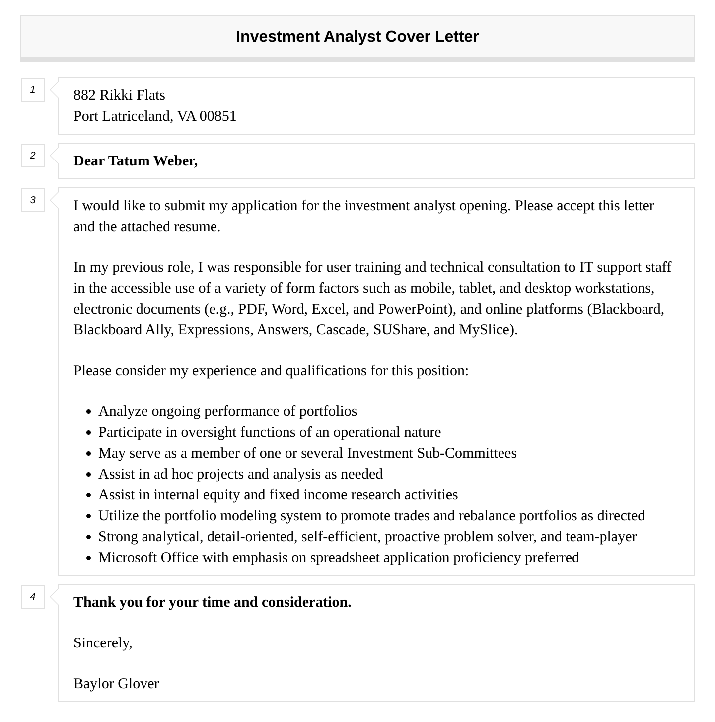 Investment Analyst Cover Letter Velvet Jobs