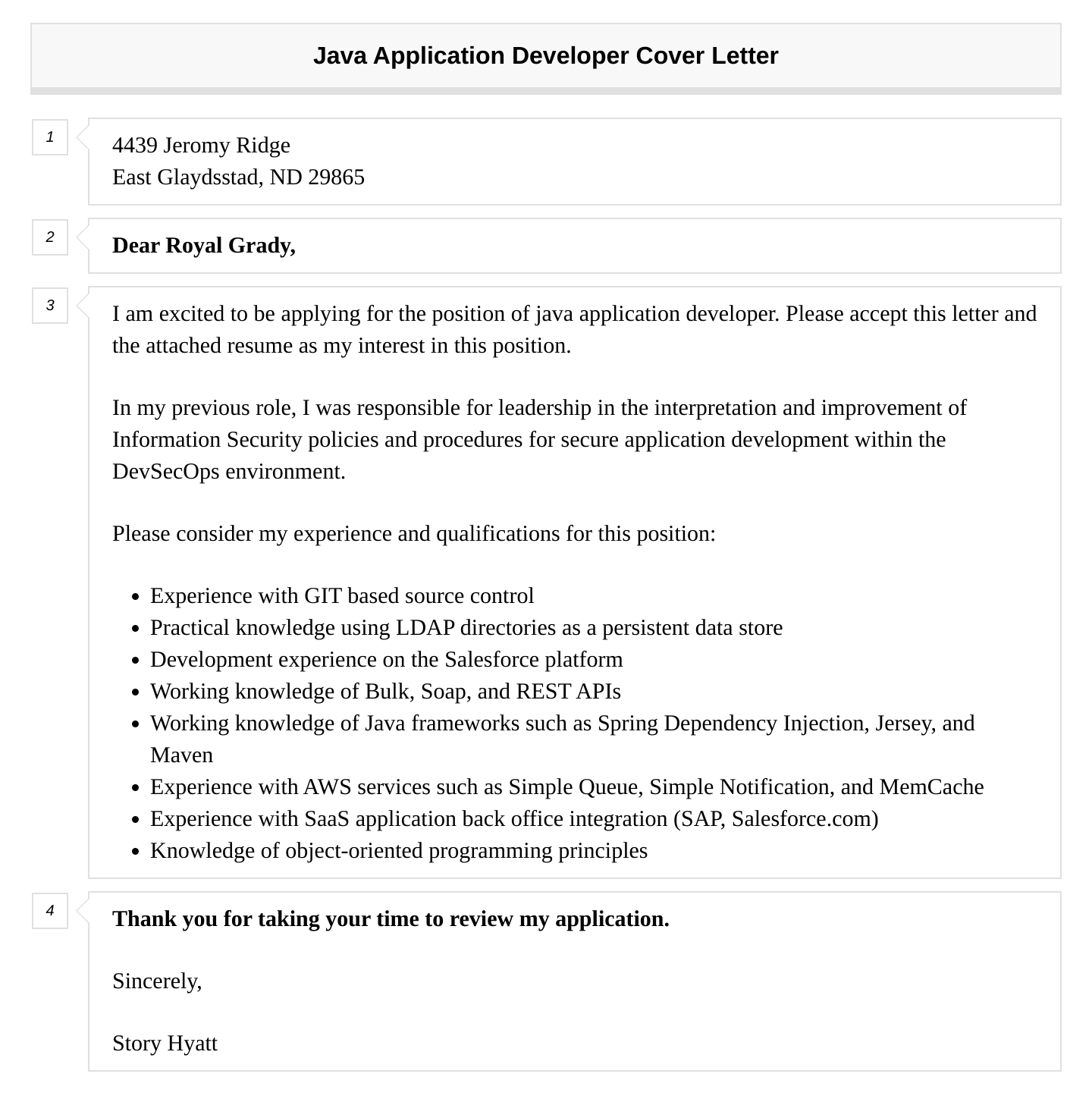 Java Application Developer Cover Letter Velvet Jobs