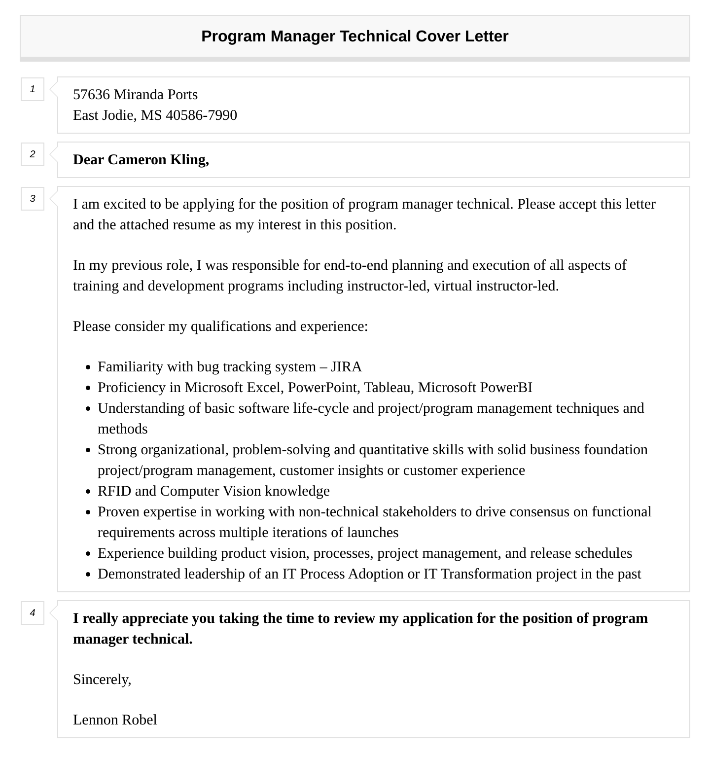 Program Manager Technical Cover Letter Velvet Jobs