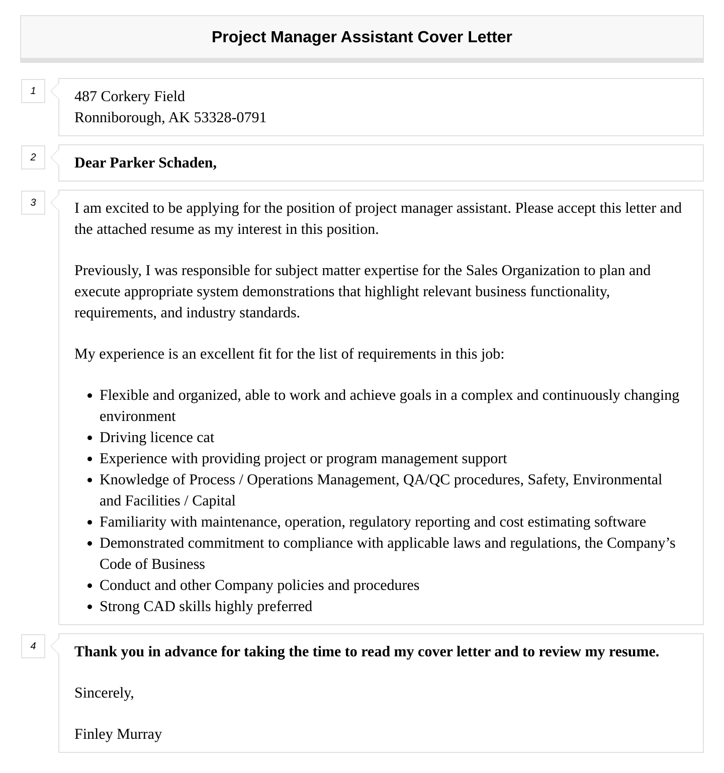 Project Manager Assistant Cover Letter Velvet Jobs