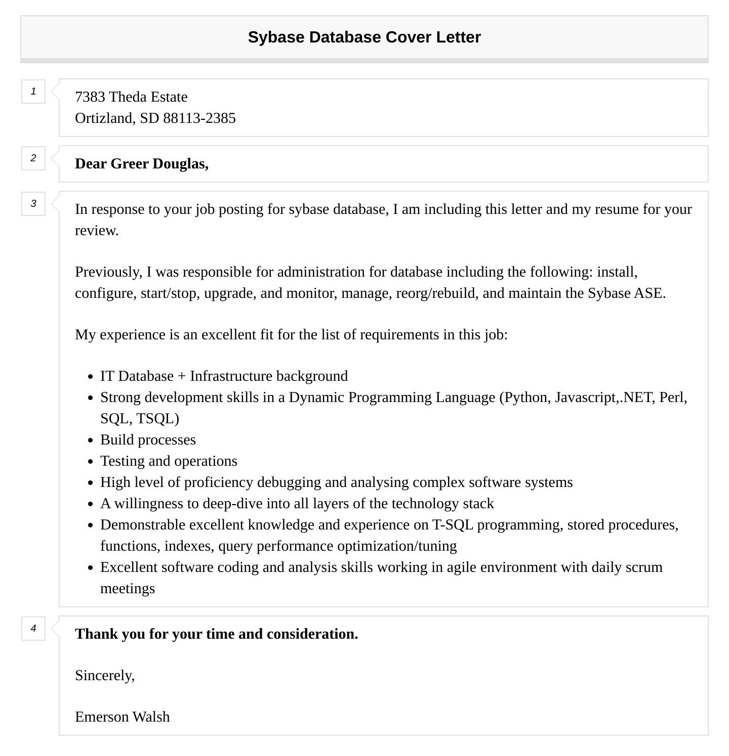 Sybase Database Cover Letter Velvet Jobs
