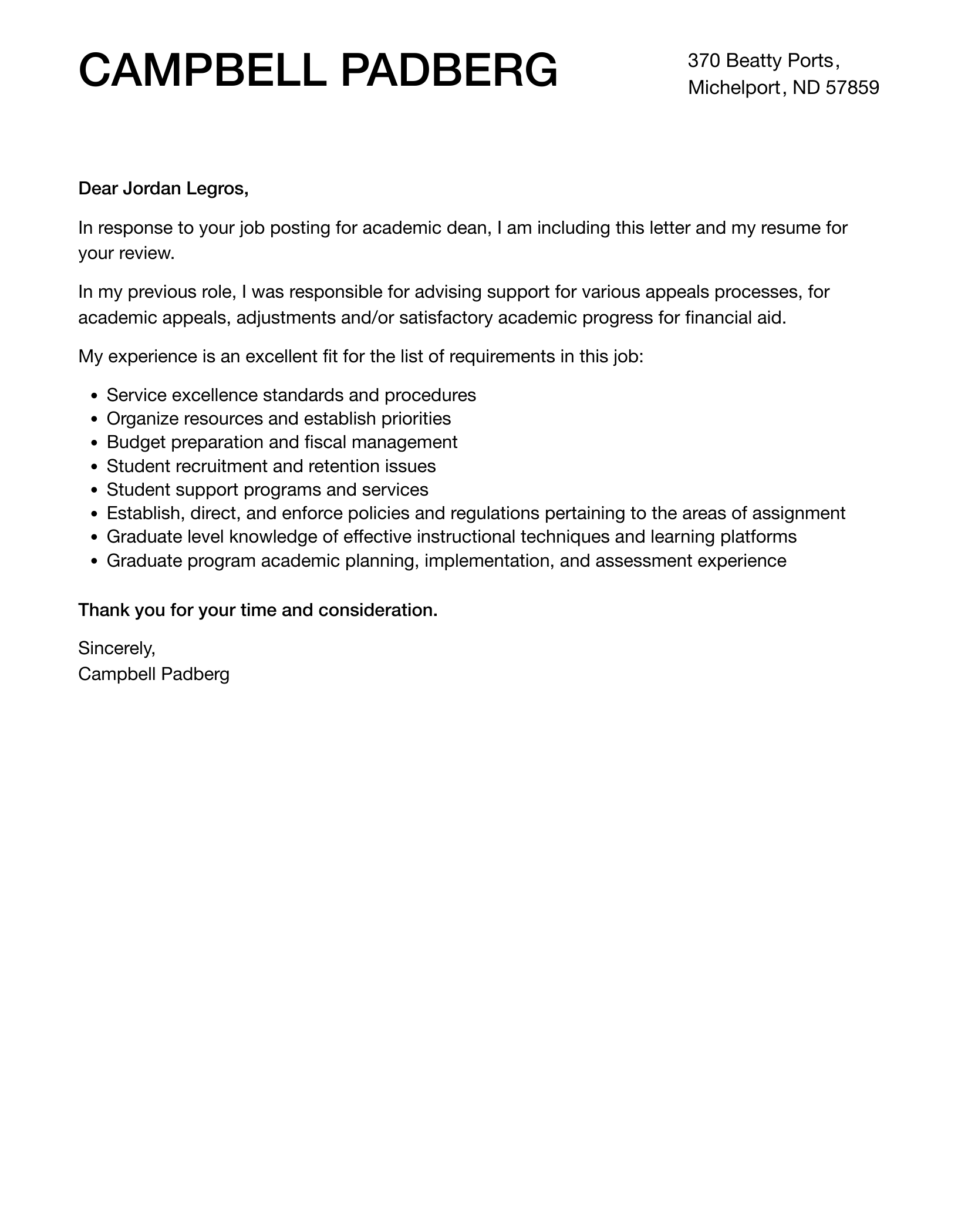 Academic Dean Cover Letter Velvet Jobs