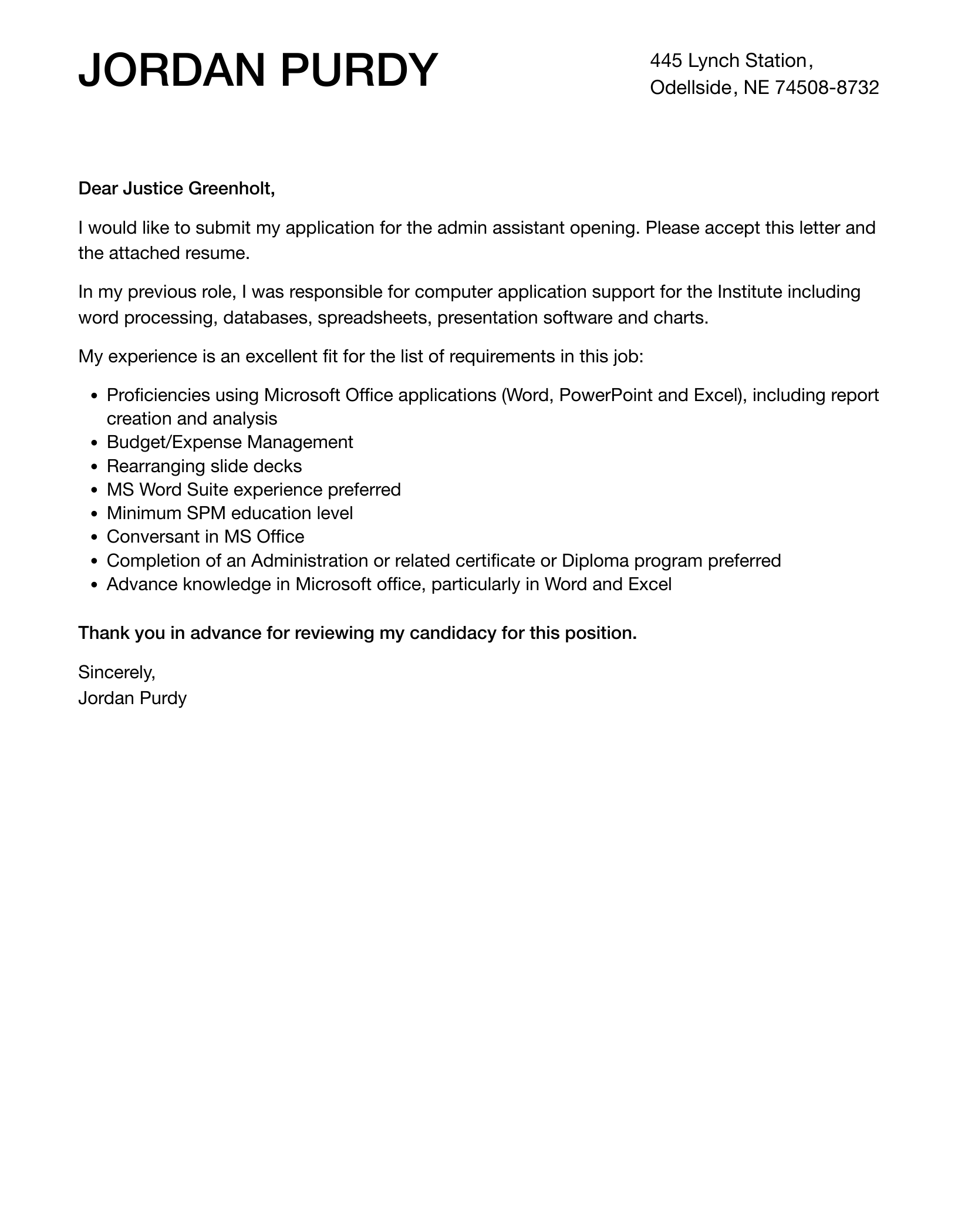 Admin Assistant Cover Letter Velvet Jobs