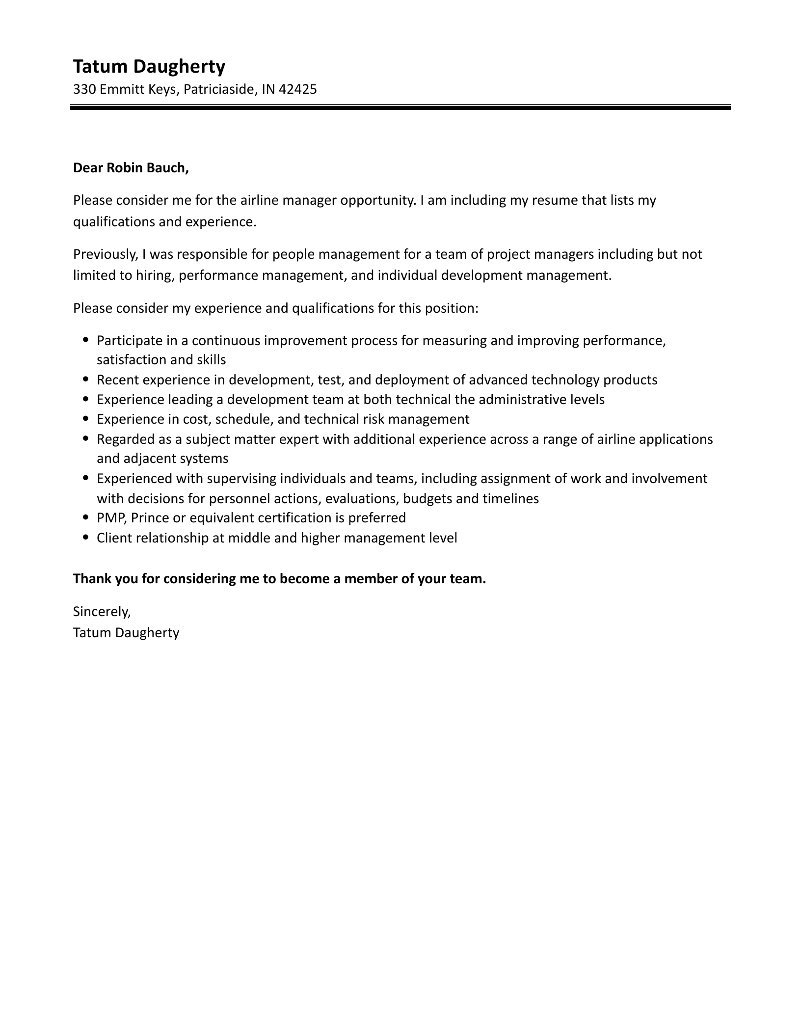 Airline Manager Cover Letter Velvet Jobs