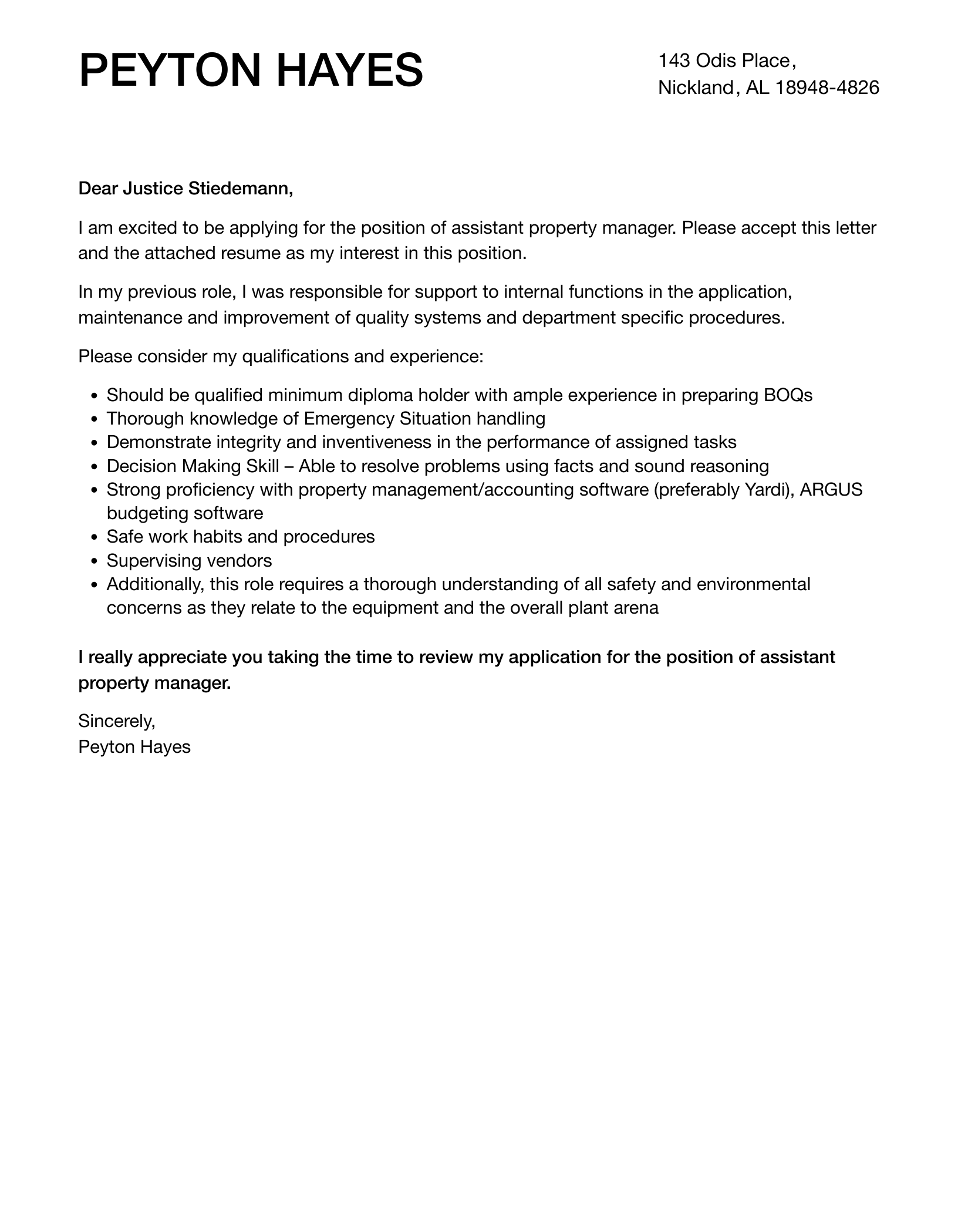 Assistant Property Manager Cover Letter Velvet Jobs