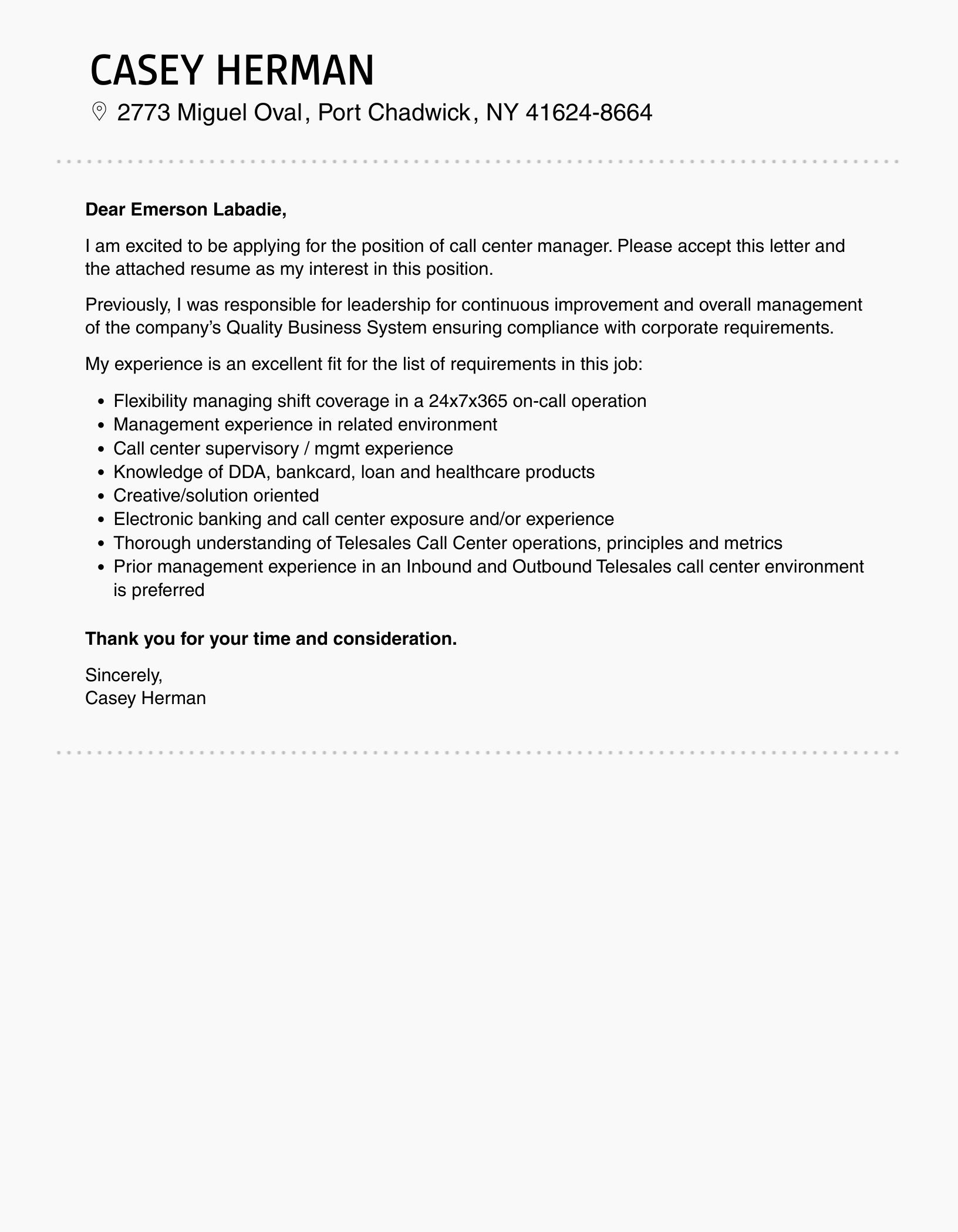 Call Center Manager Cover Letter Velvet Jobs