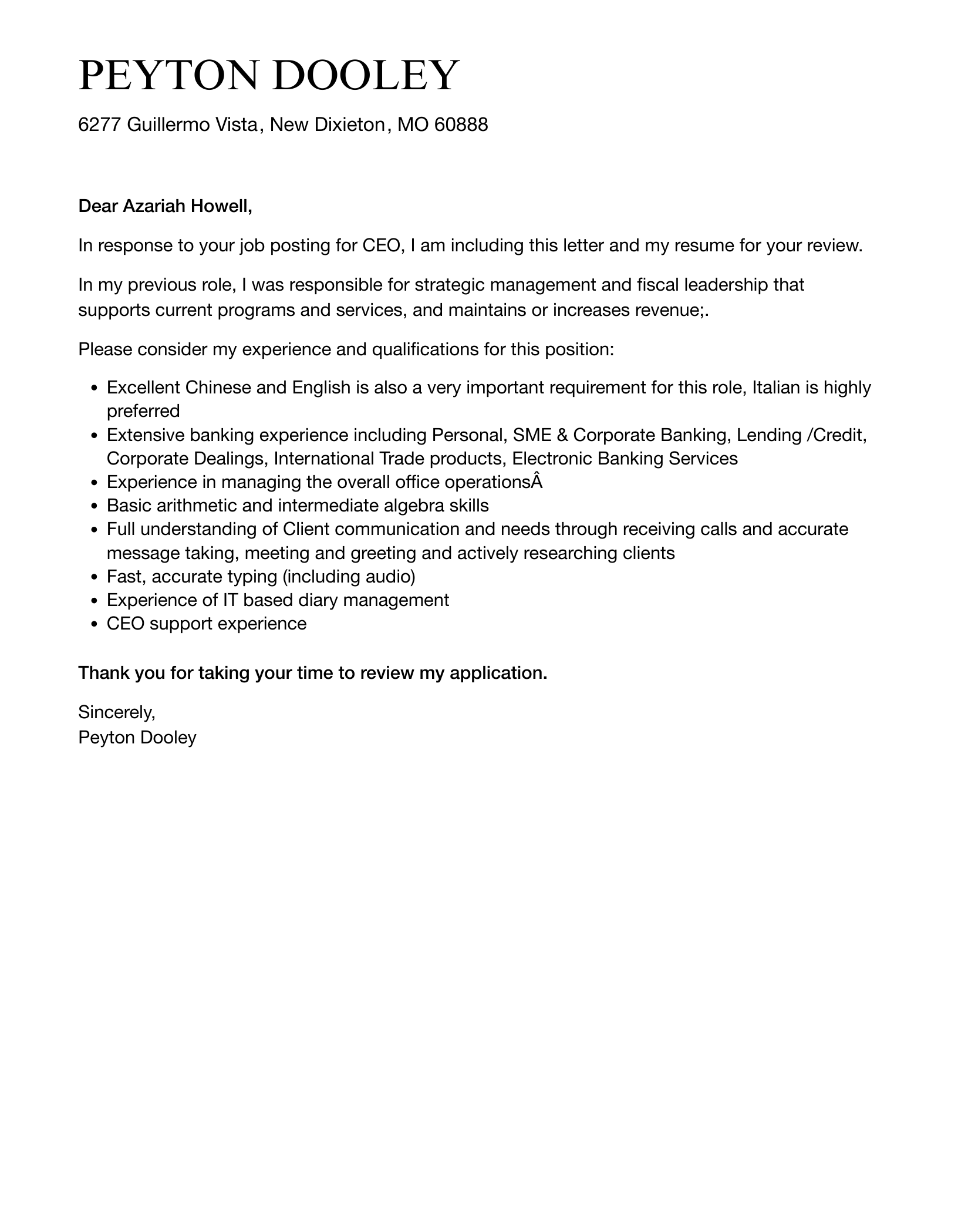 CEO Cover Letter Velvet Jobs