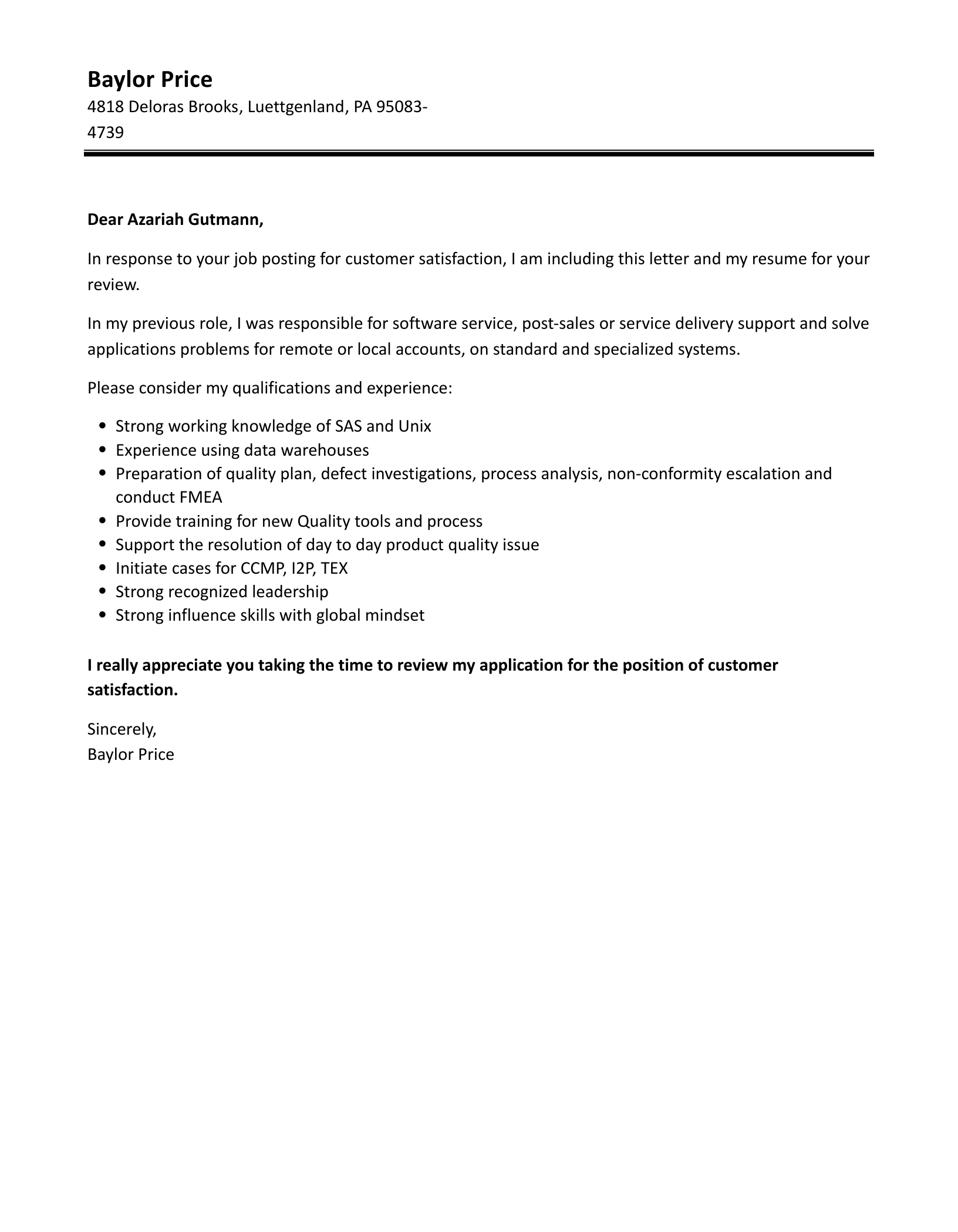 Customer Satisfaction Cover Letter Velvet Jobs