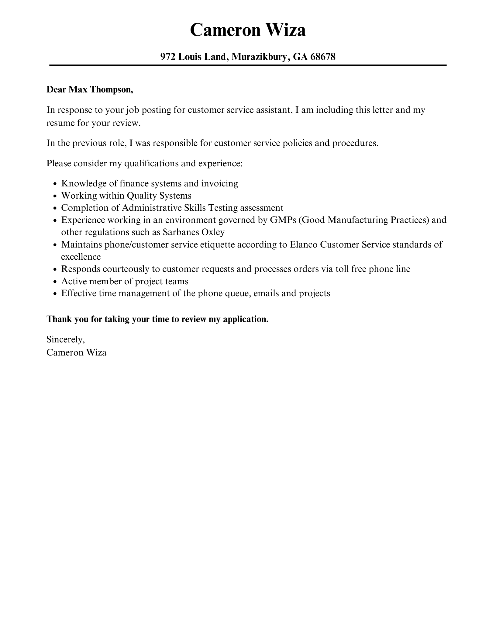 Customer Service Assistant Cover Letter Velvet Jobs