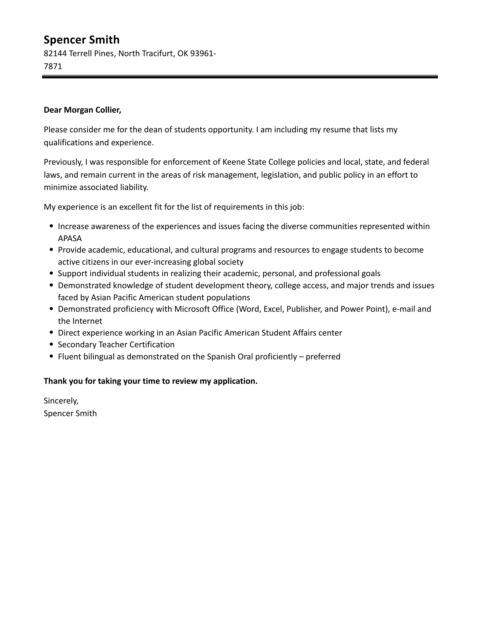 Dean Of Students Cover Letter Velvet Jobs