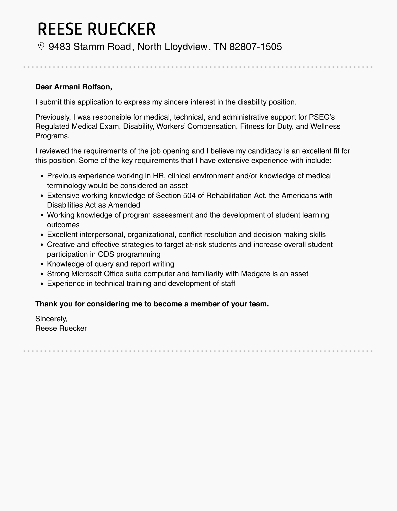 Disability Cover Letter Velvet Jobs