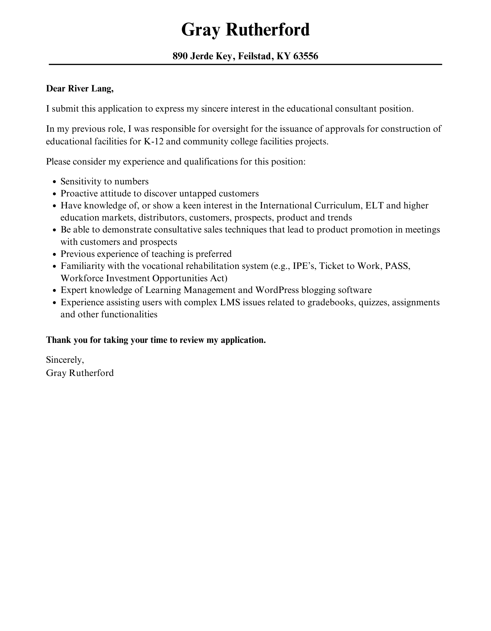 Educational Consultant Cover Letter Velvet Jobs