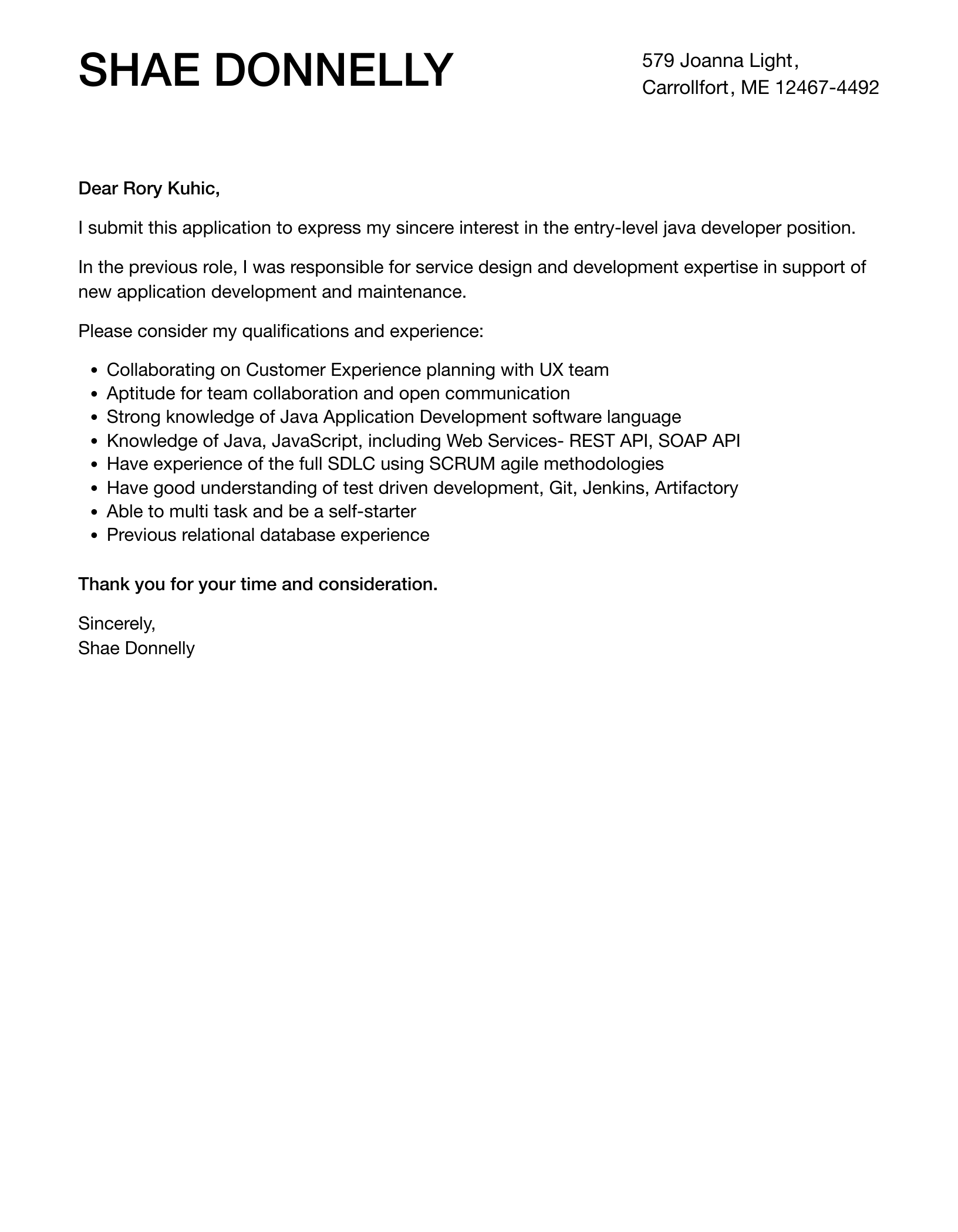 Entry Level Java Developer Cover Letter Velvet Jobs