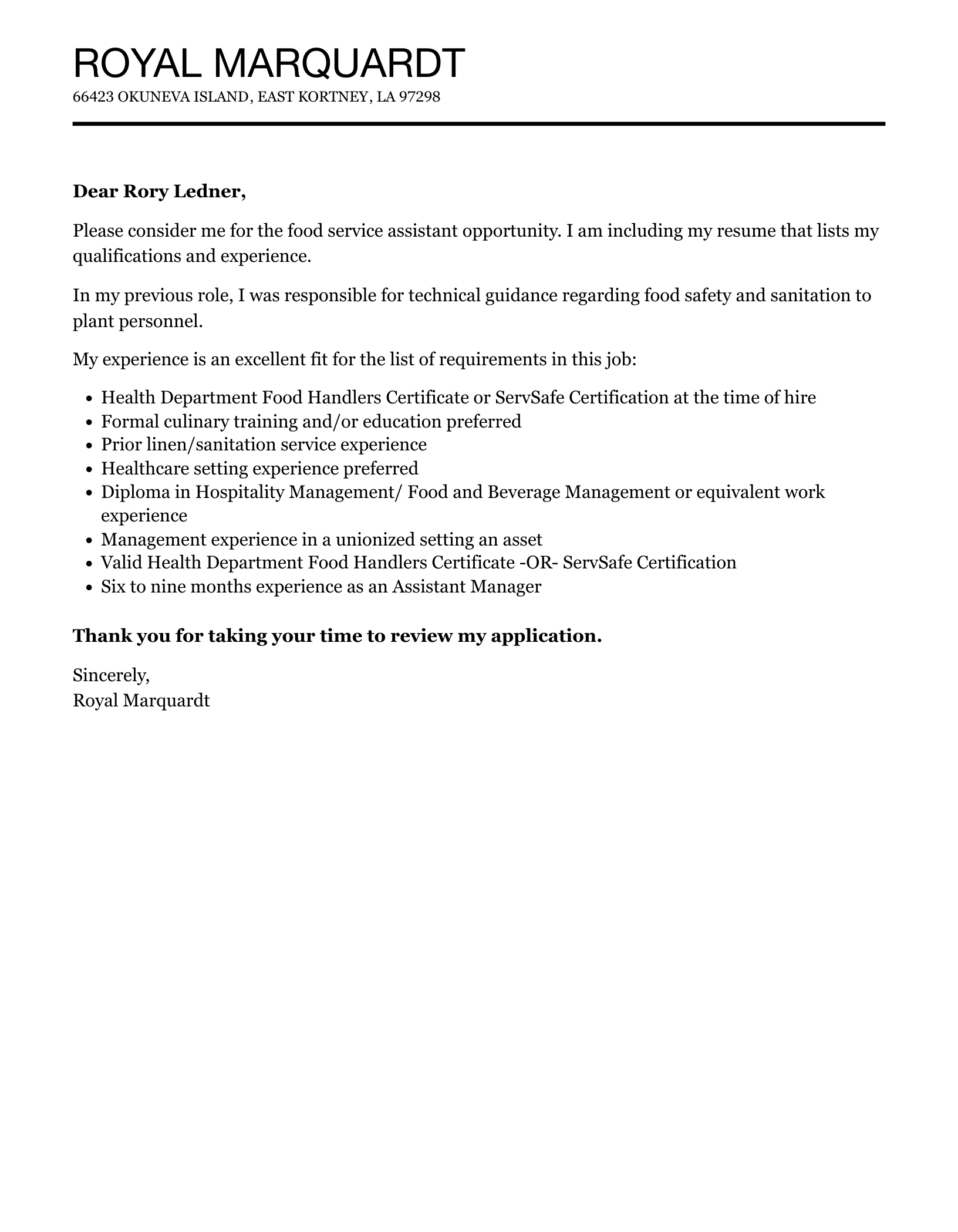 Food Service Assistant Cover Letter Velvet Jobs Food Service Assistant Cover Letter Velvet Jobs