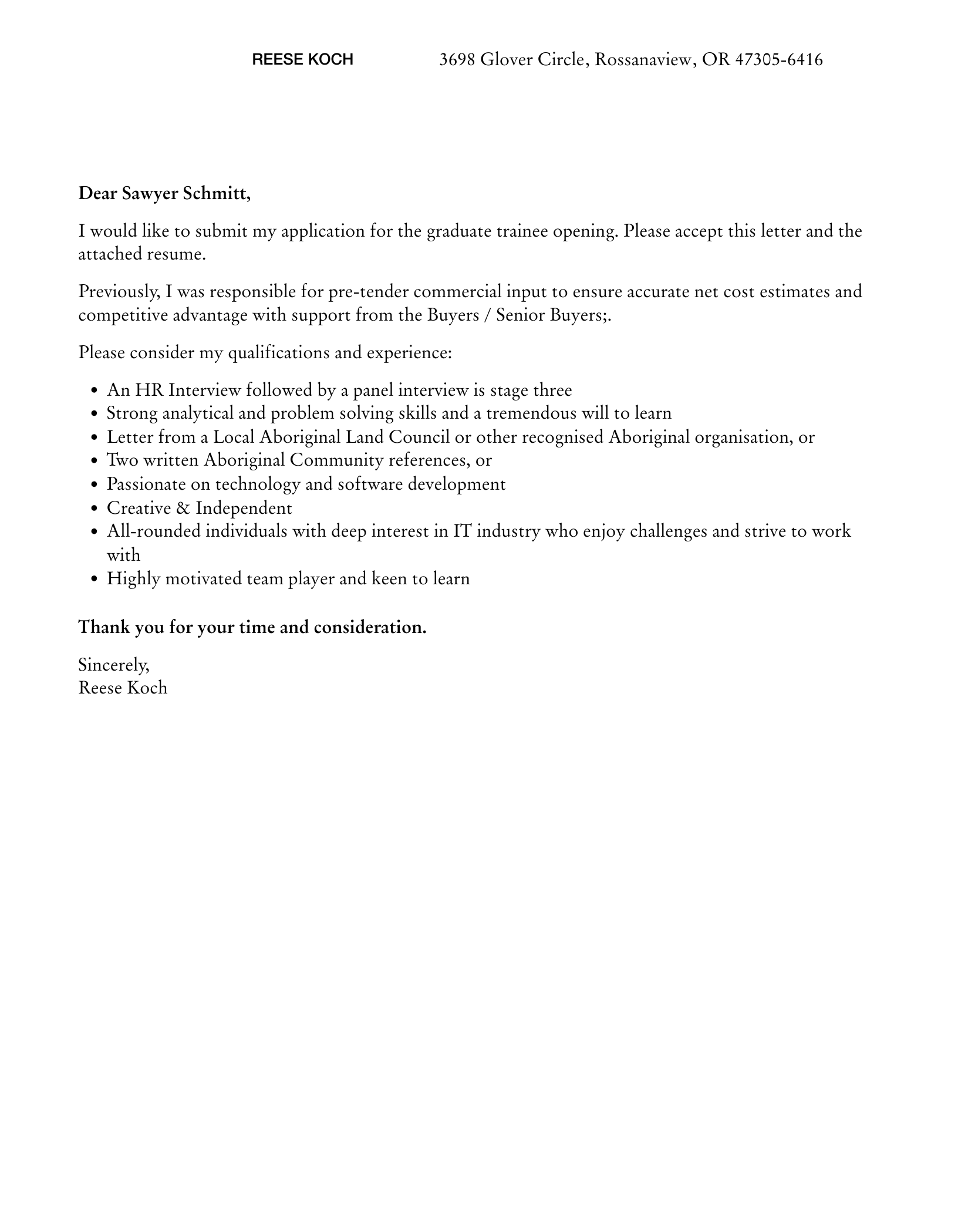 Graduate Trainee Cover Letter Velvet Jobs