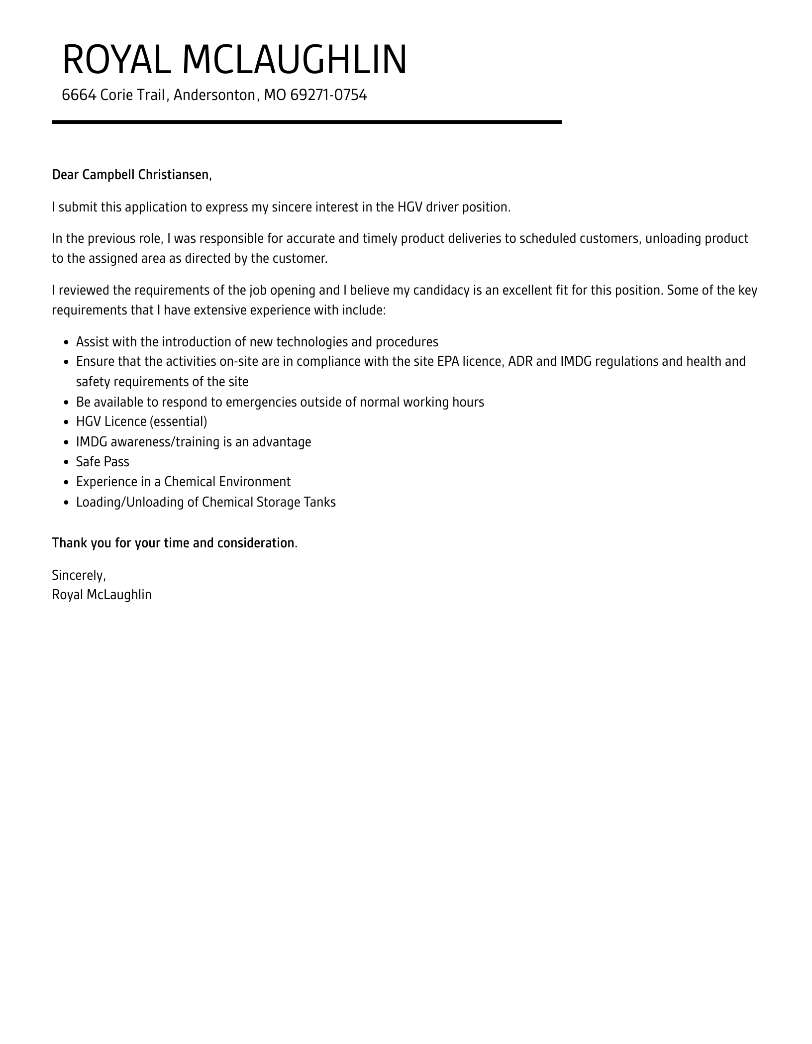 HGV Driver Cover Letter Velvet Jobs HGV Driver Cover Letter Velvet Jobs