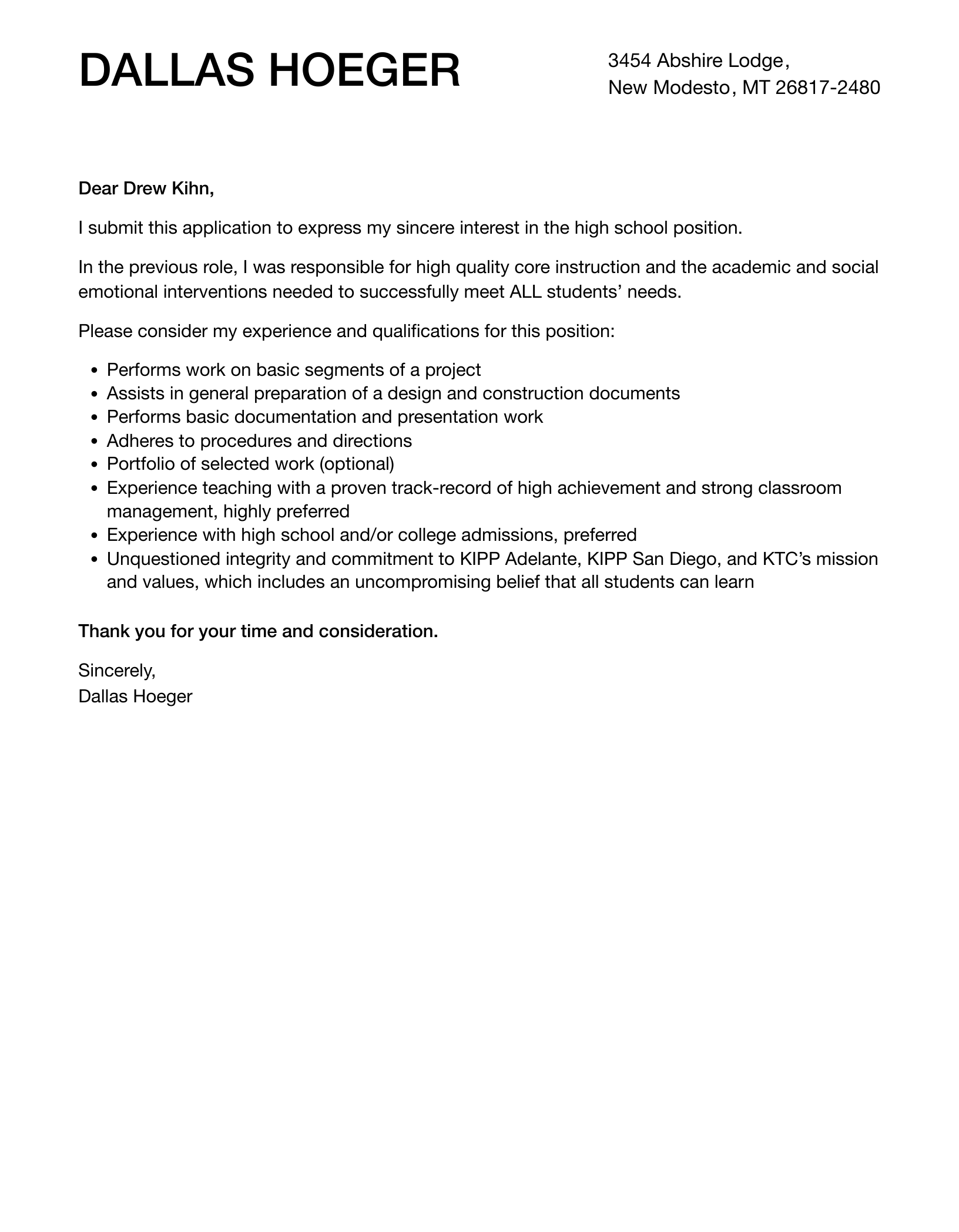 High School Cover Letter Velvet Jobs