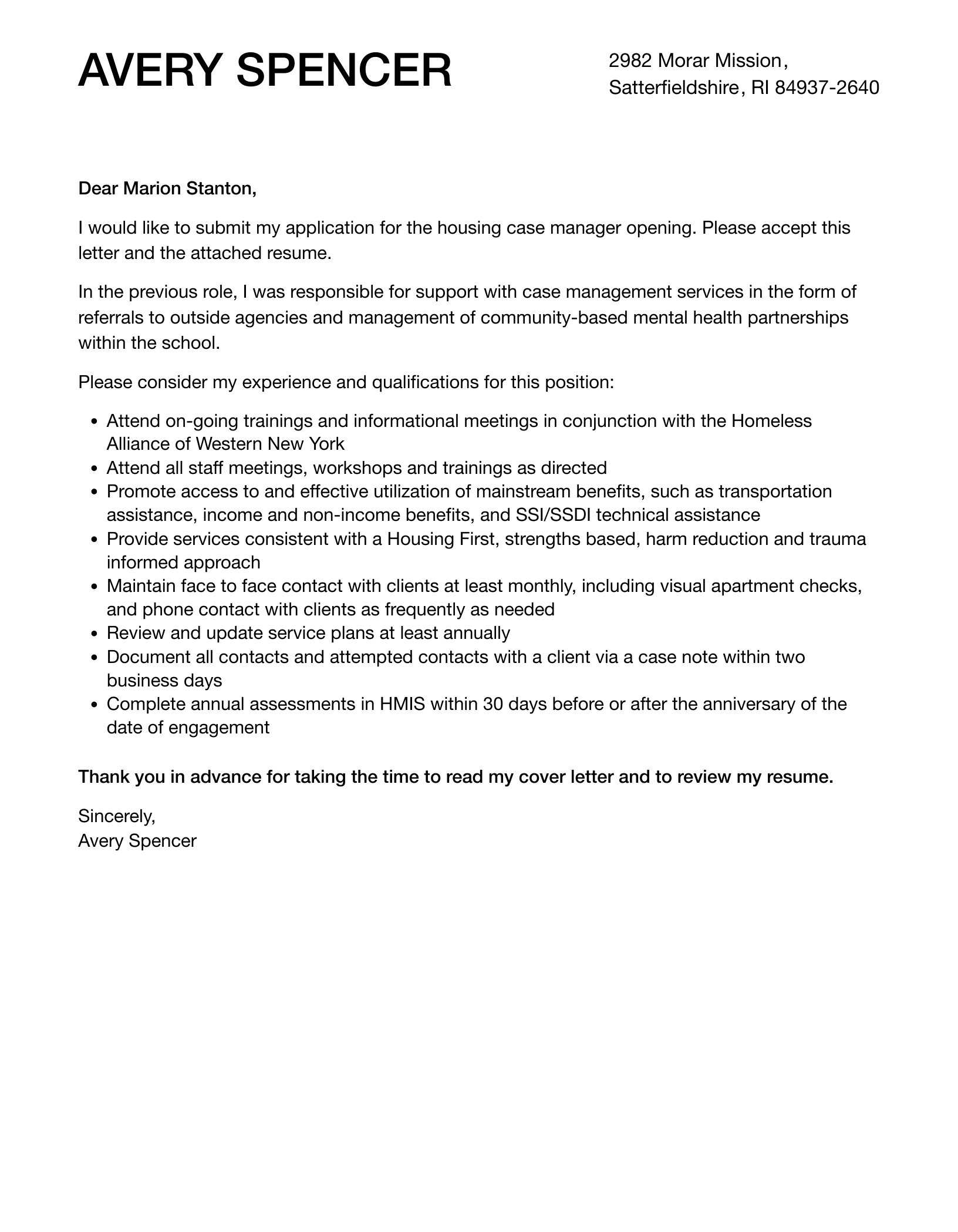  Case Manager Cover Letter Sample Real Case Manager Cover Letter 