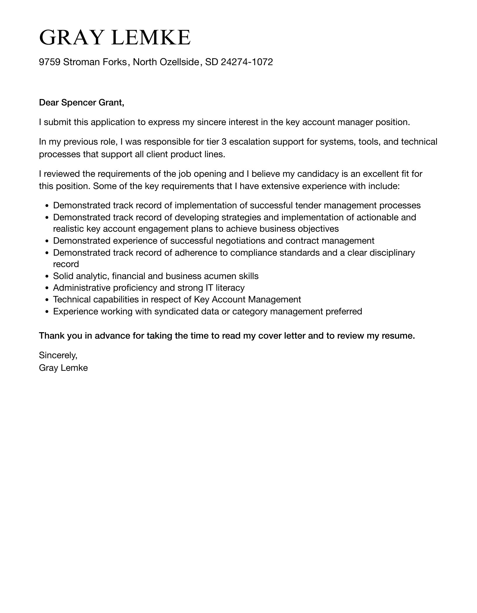 Key Account Manager Cover Letter Velvet Jobs