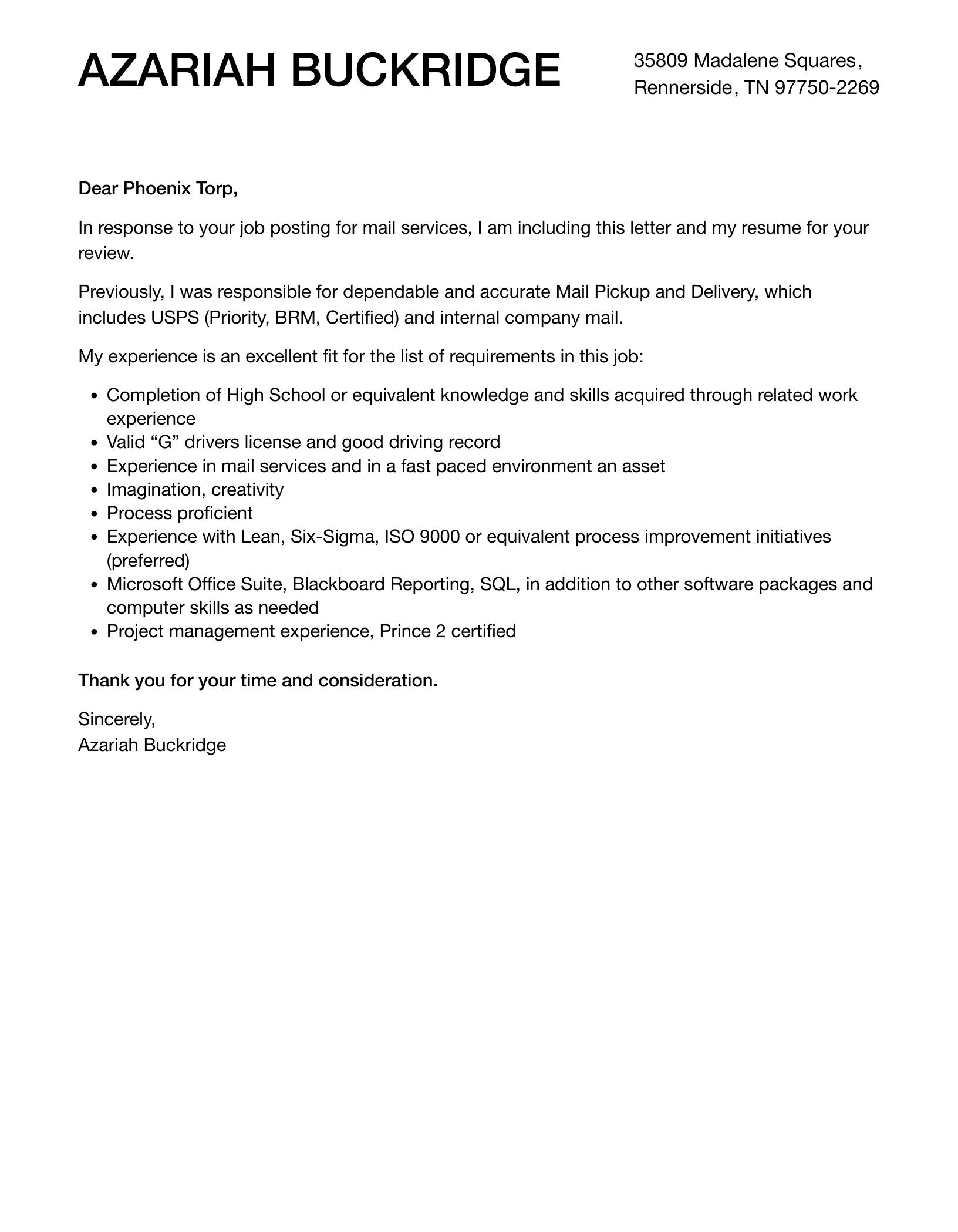 Mail Services Cover Letter Velvet Jobs
