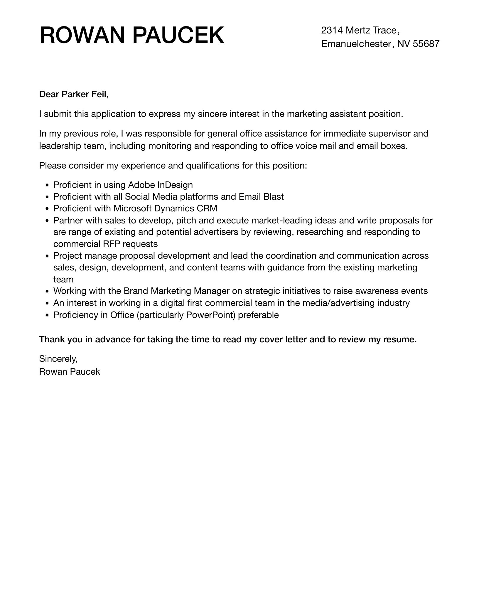 Marketing Assistant Cover Letter Velvet Jobs
