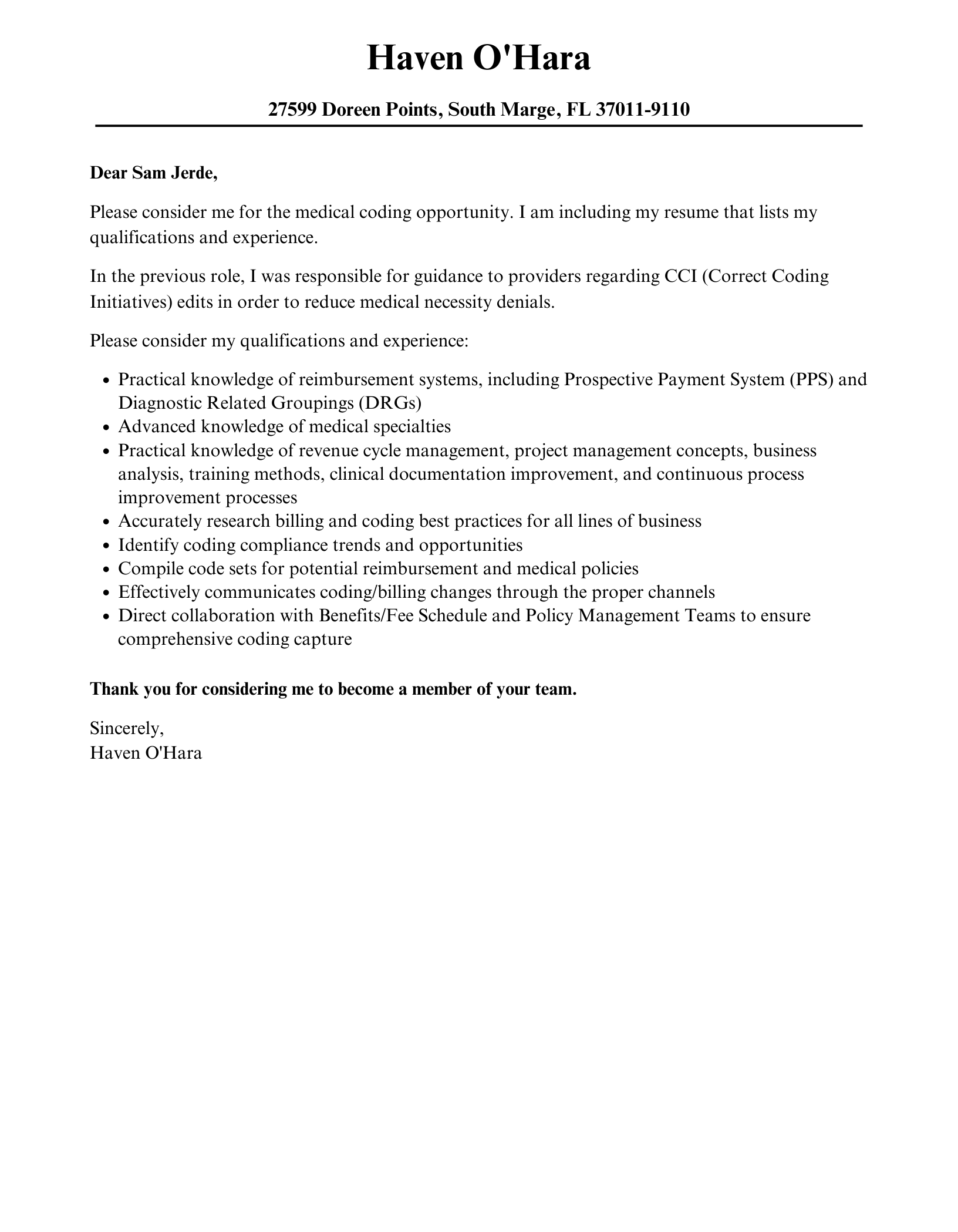 Medical Coding Cover Letter Velvet Jobs