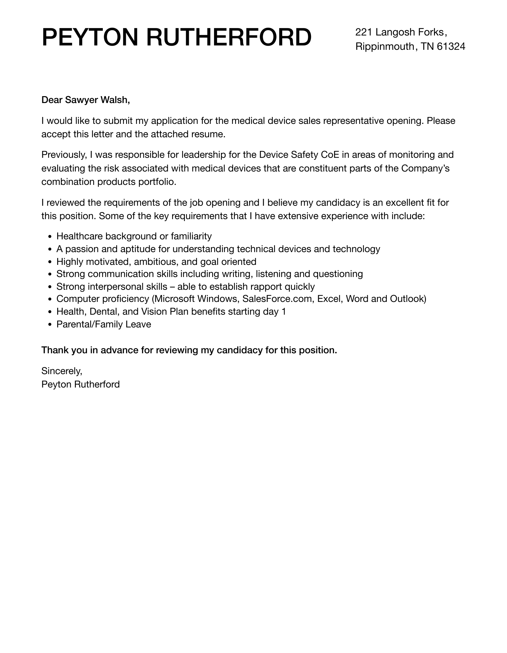 Medical Device Sales Representative Cover Letter Velvet Jobs Medical Device Sales Representative Cover Letter Velvet Jobs