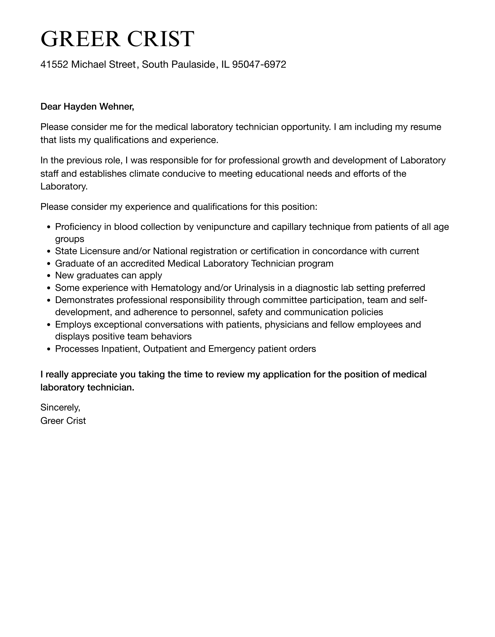 Medical Laboratory Technician Cover Letter Velvet Jobs