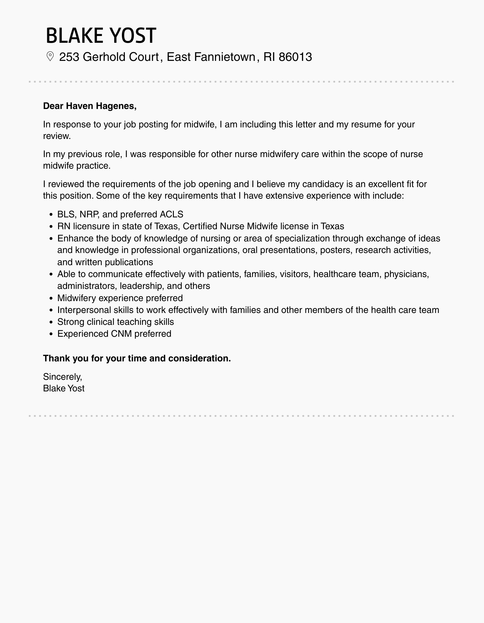 Midwife Cover Letter Velvet Jobs