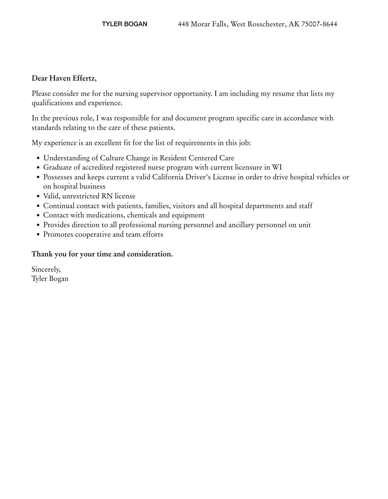 Nursing Supervisor Cover Letter Velvet Jobs