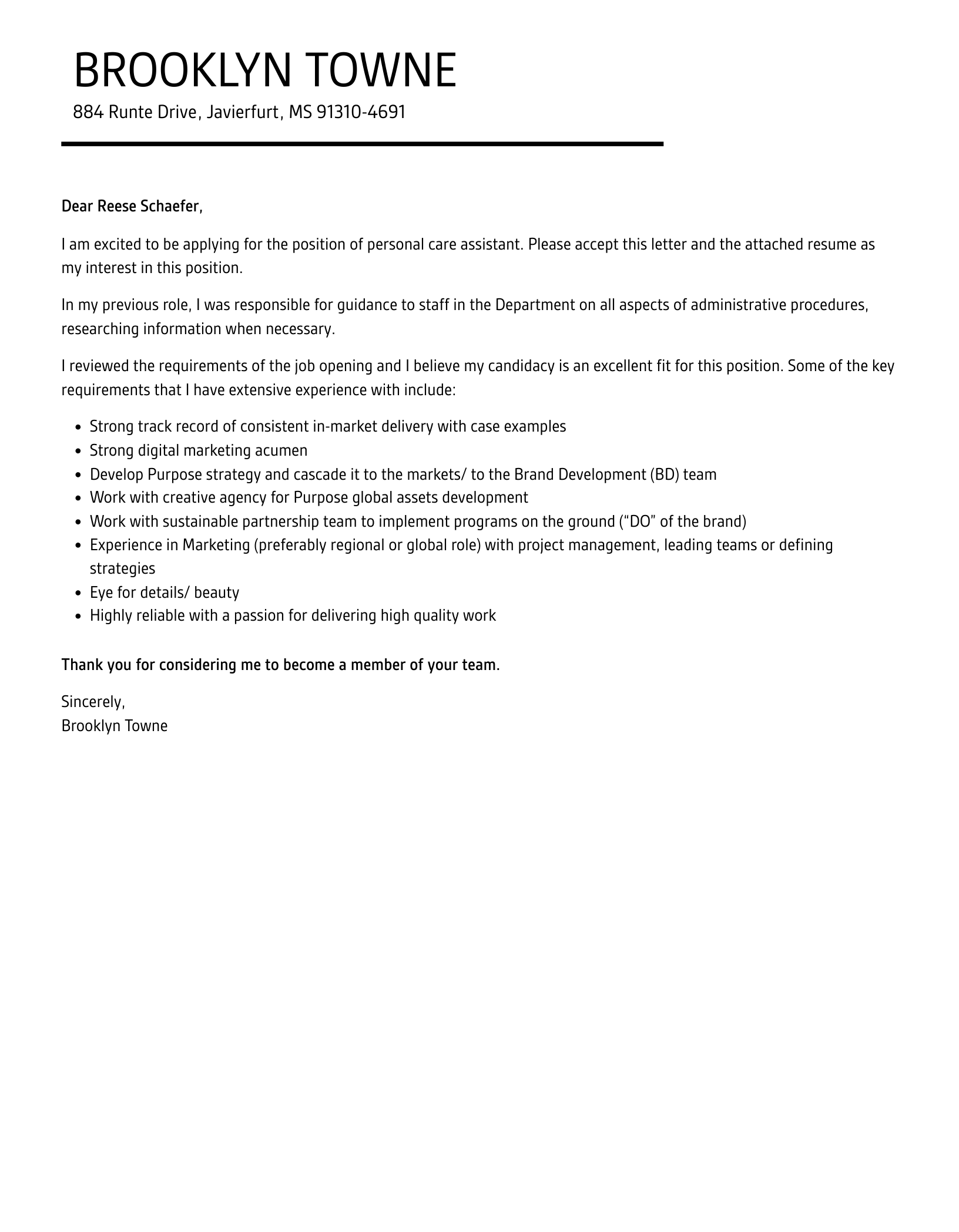 Personal Care Assistant Cover Letter Velvet Jobs Personal Care Assistant Cover Letter Velvet Jobs