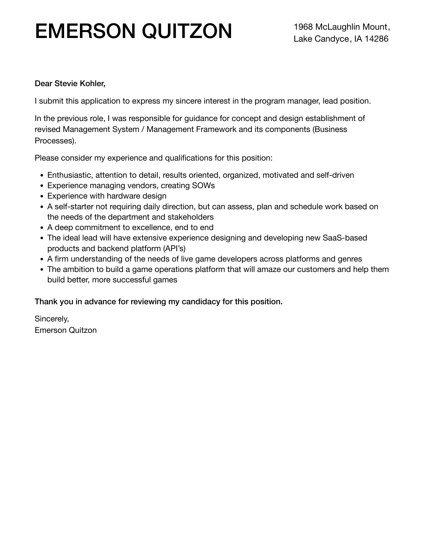 Program Manager Lead Cover Letter Velvet Jobs Program Manager Lead Cover Letter Velvet Jobs