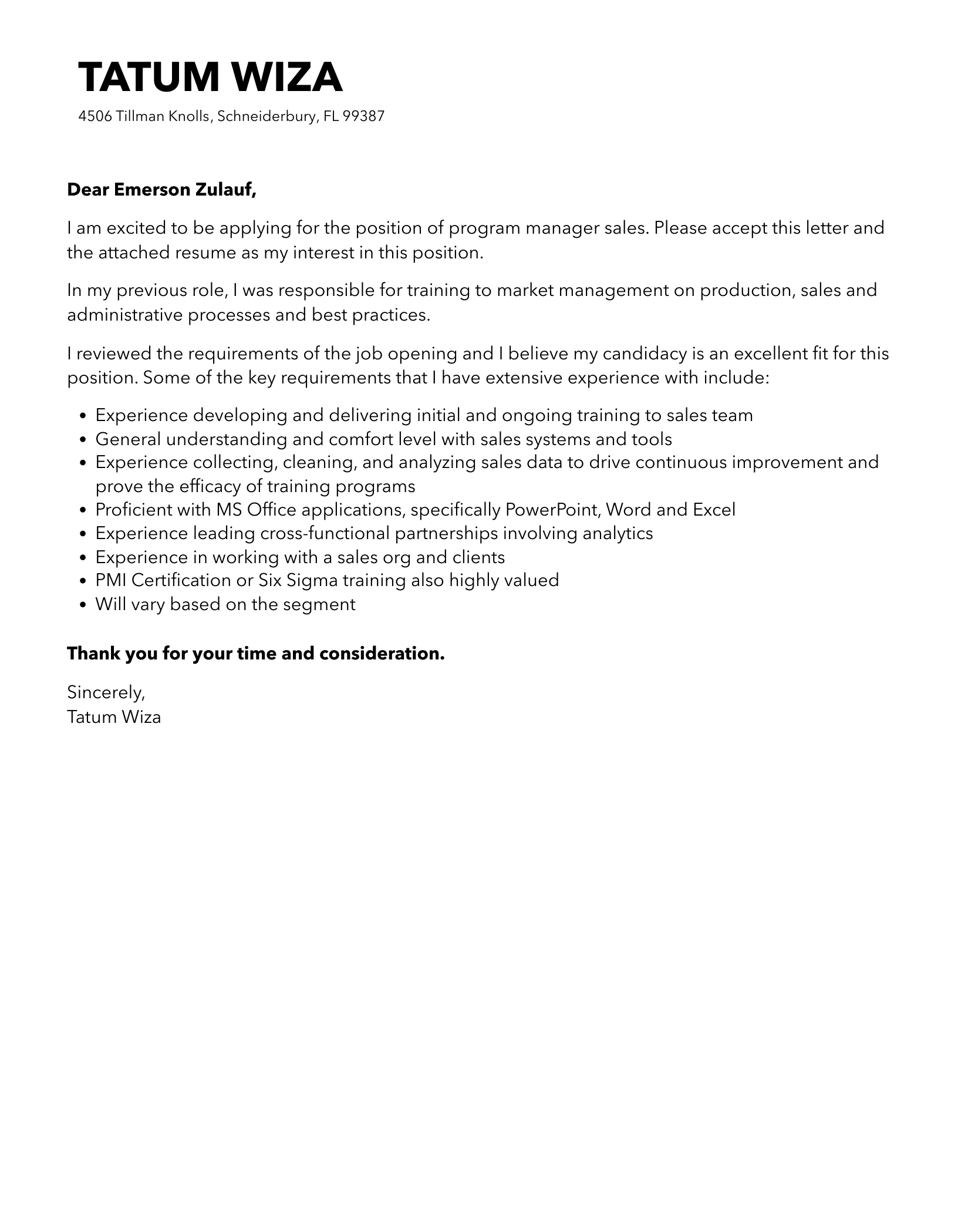 Program Manager Sales Cover Letter Velvet Jobs Program Manager Sales Cover Letter Velvet Jobs