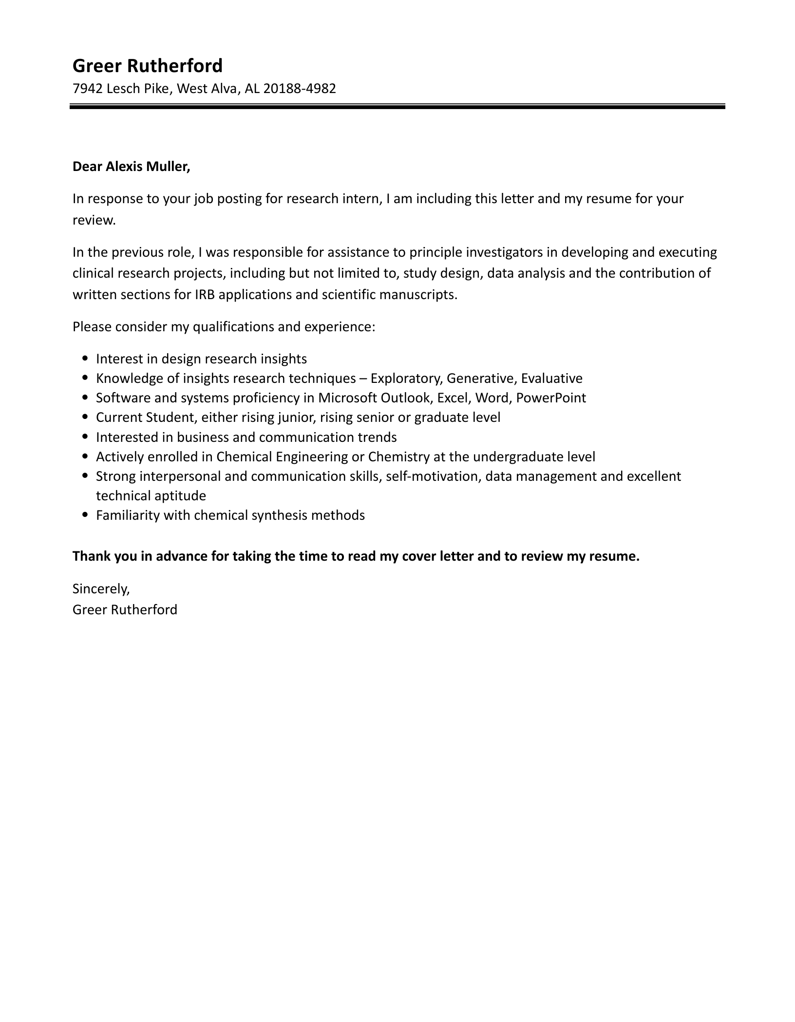 Research Intern Cover Letter Velvet Jobs