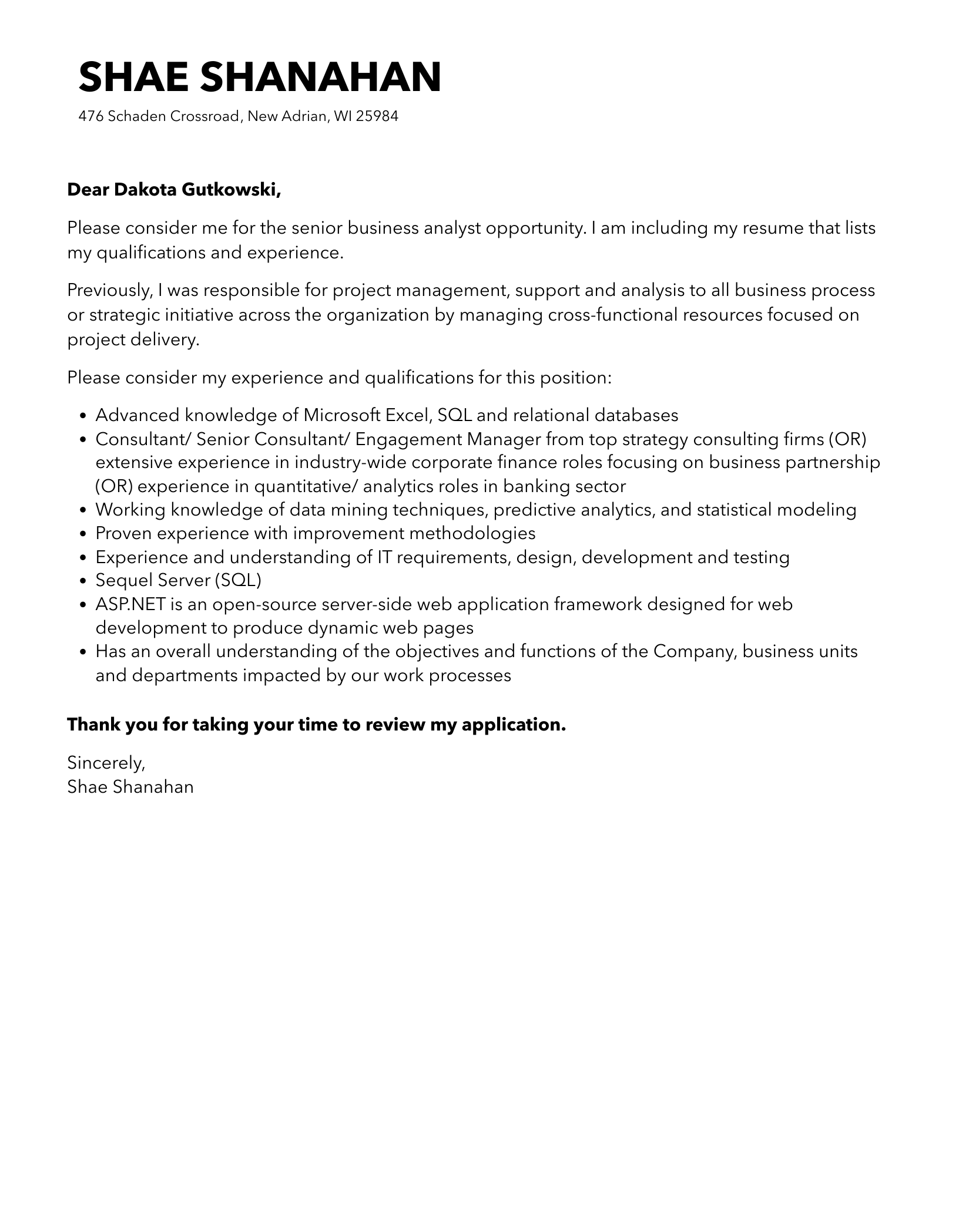Senior Business Analyst Cover Letter Velvet Jobs