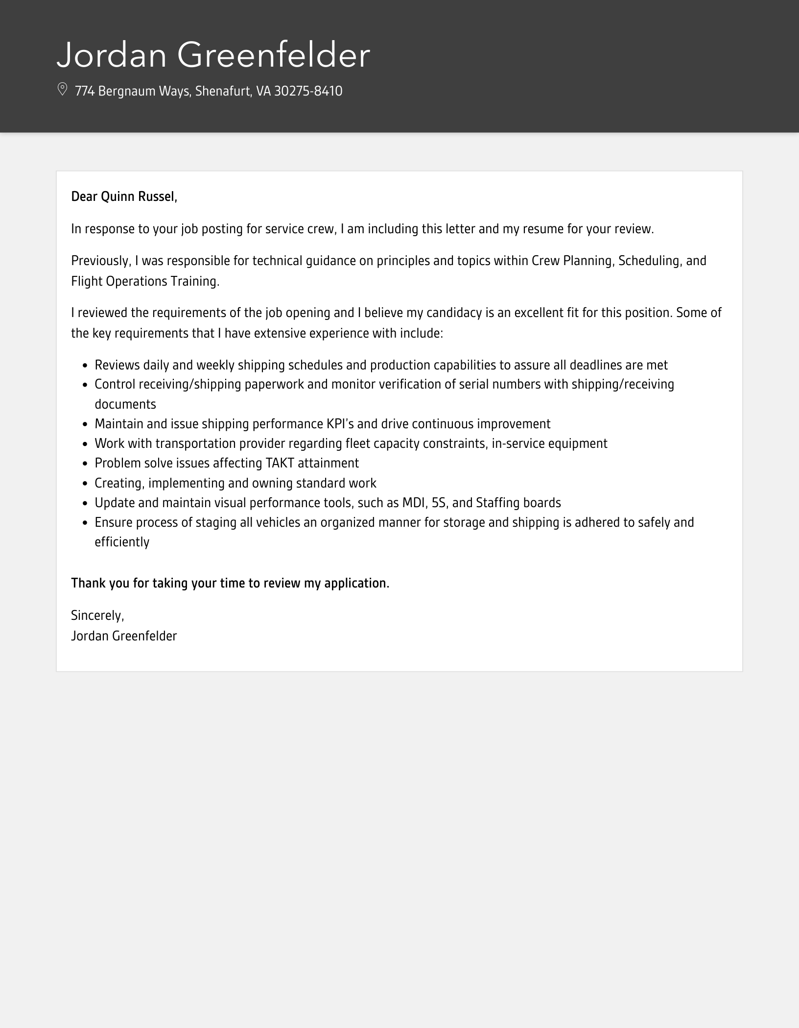 Service Crew Cover Letter Velvet Jobs Service Crew Cover Letter Velvet Jobs