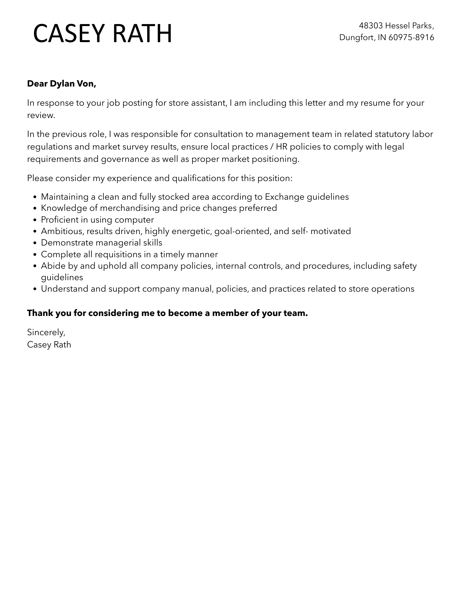 Store Assistant Cover Letter Velvet Jobs