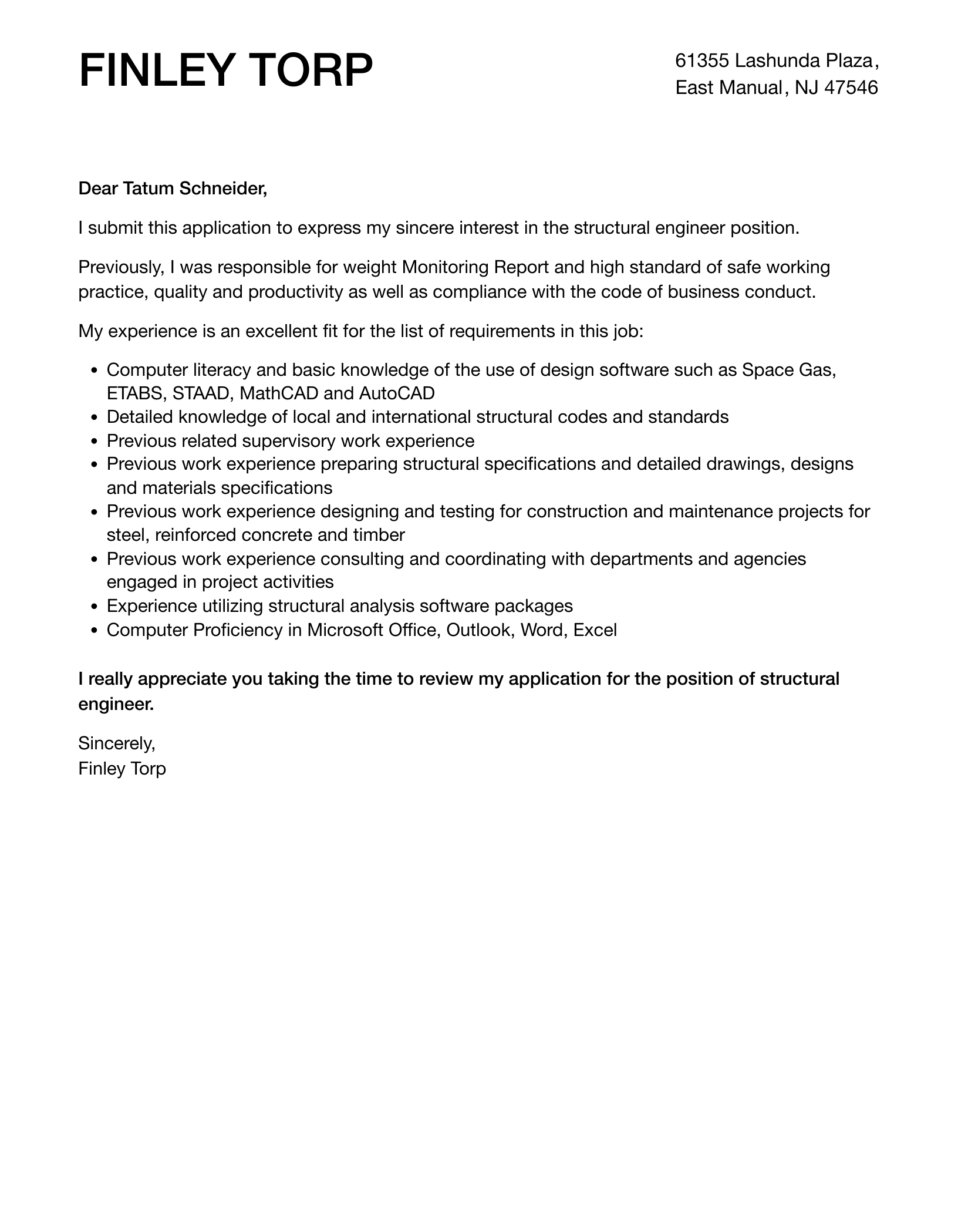 Structural Engineer Cover Letter Velvet Jobs