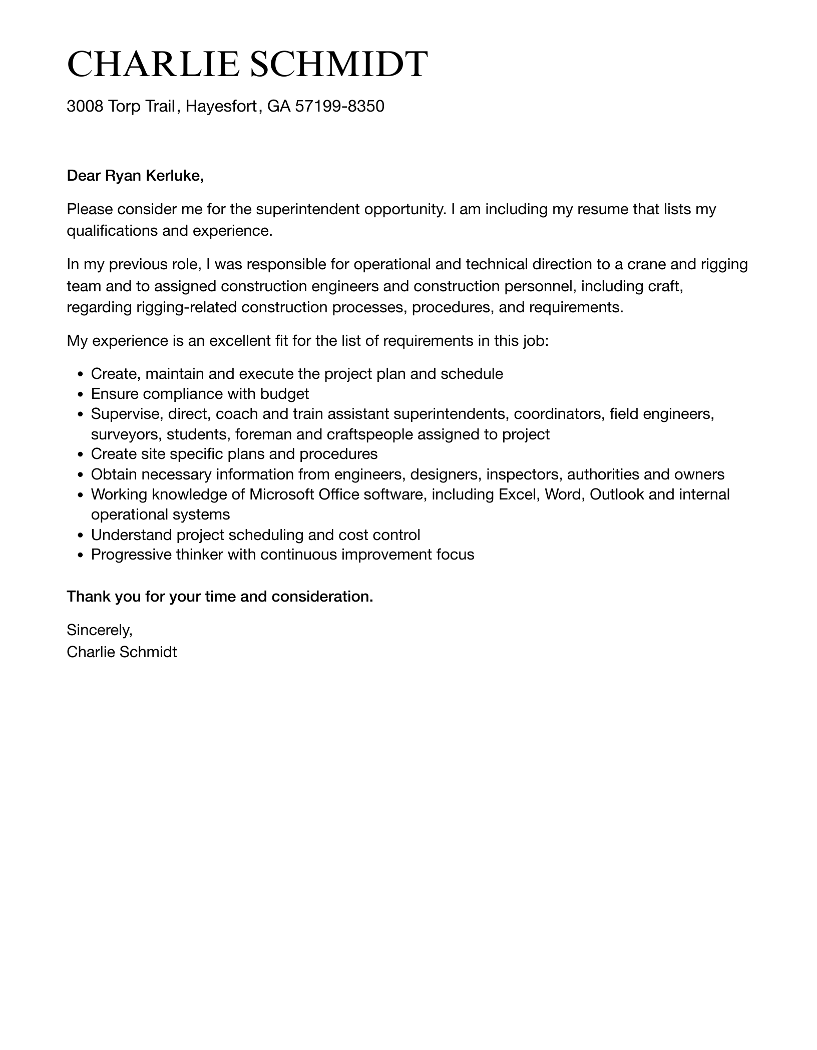 Superintendent Cover Letter Velvet Jobs