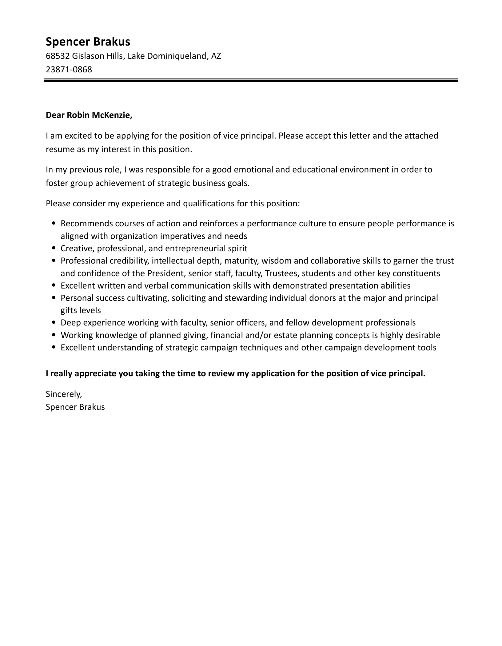 Vice Principal Cover Letter Velvet Jobs