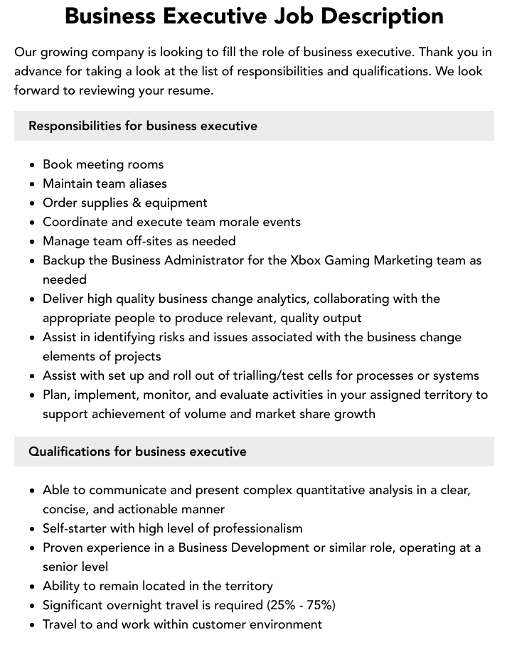 What Are The Roles And Responsibilities Of Executive