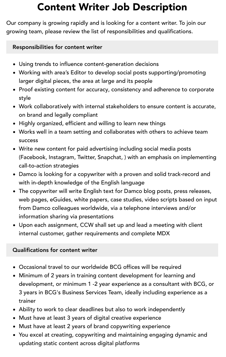 Content Writer Job Description Velvet Jobs Content Writer Job Description Velvet Jobs