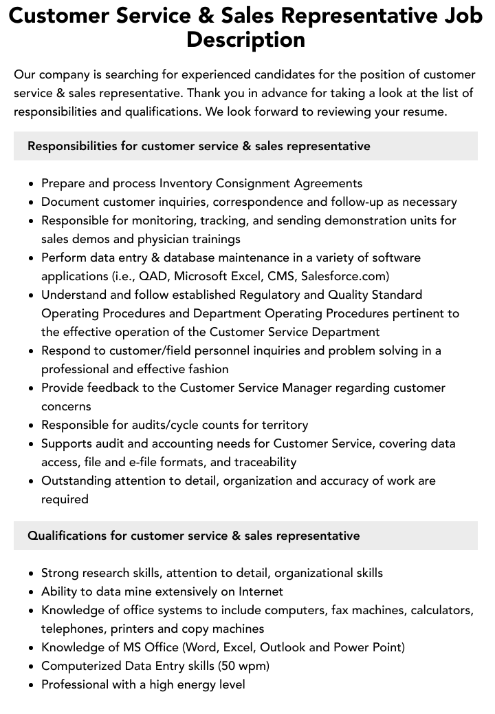 Roles And Responsibilities Of Customer Service Officer