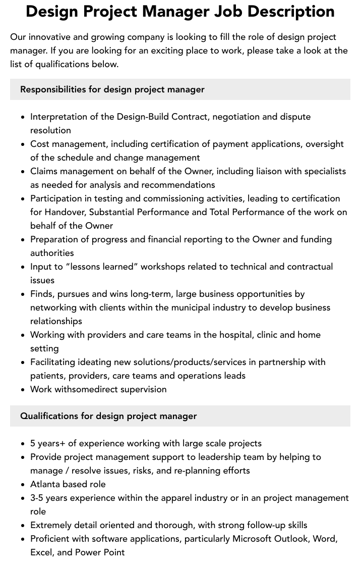 Interior Design Project Manager Job Description Whatsinterior
