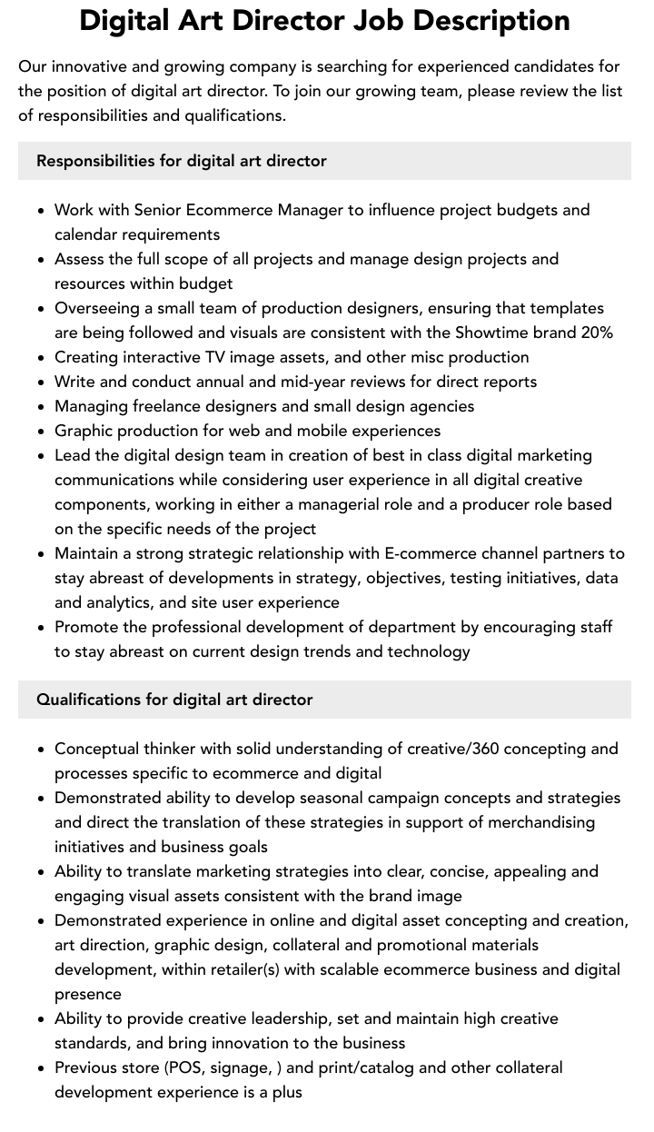 Digital Art Director Job Description Velvet Jobs Rpgcompany Digital Art Director Job Description Velvet Jobs Rpgcompany